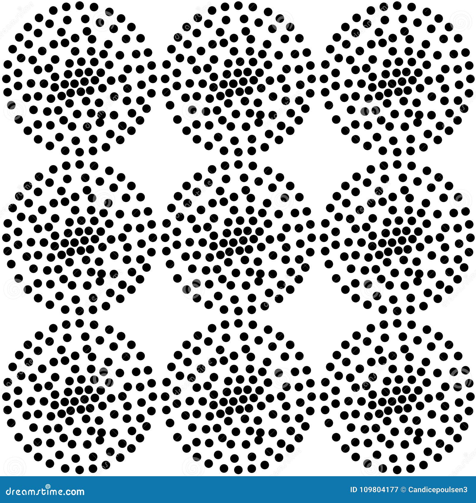 Seamless Spiral Dot Repeat Pattern with Textures Stock Vector ...