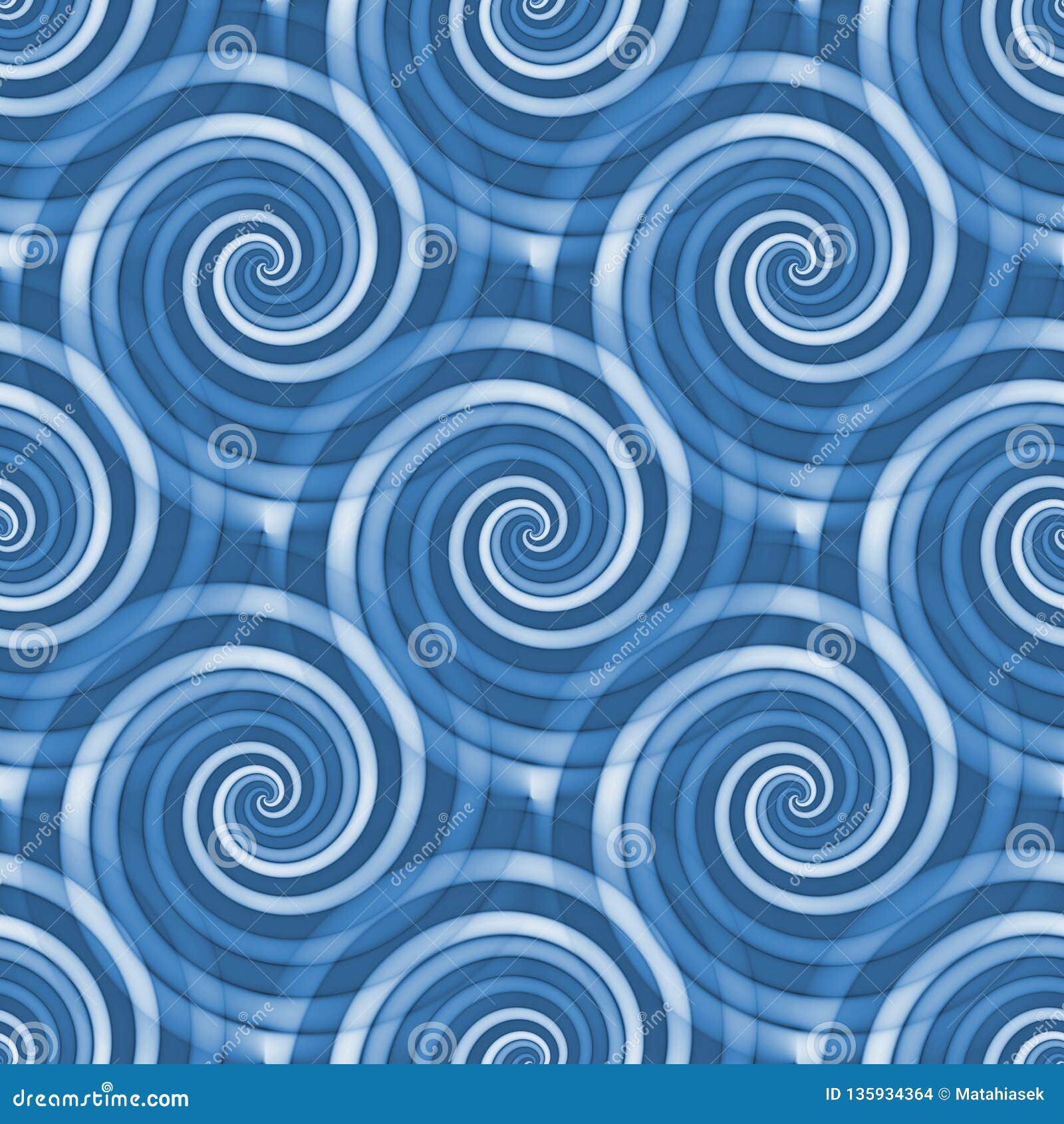 Seamless Spiral Pattern Background in Blue Stock Illustration ...