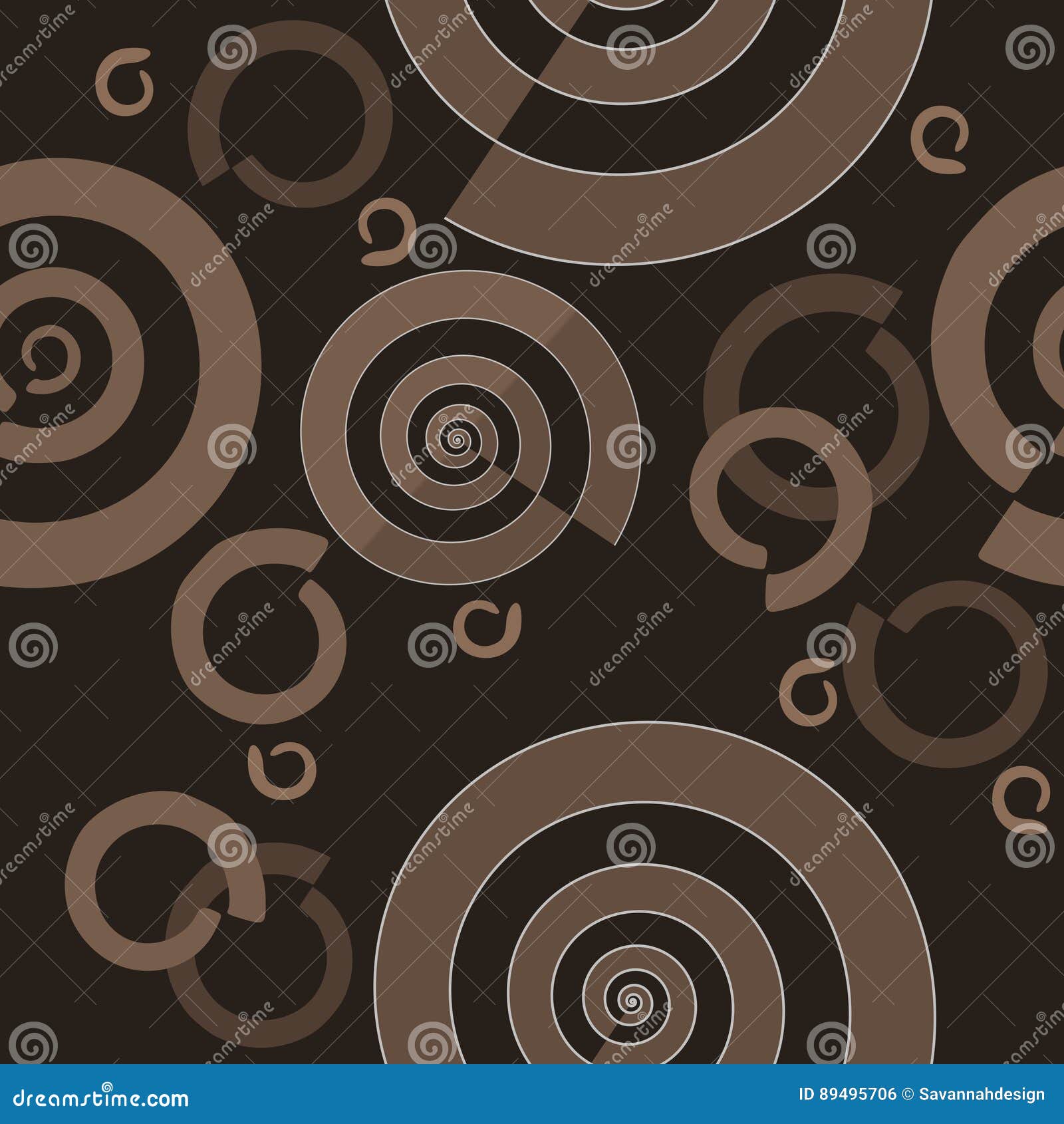 Seamless Spiral Pattern Brown Shades Stock Illustration - Illustration ...
