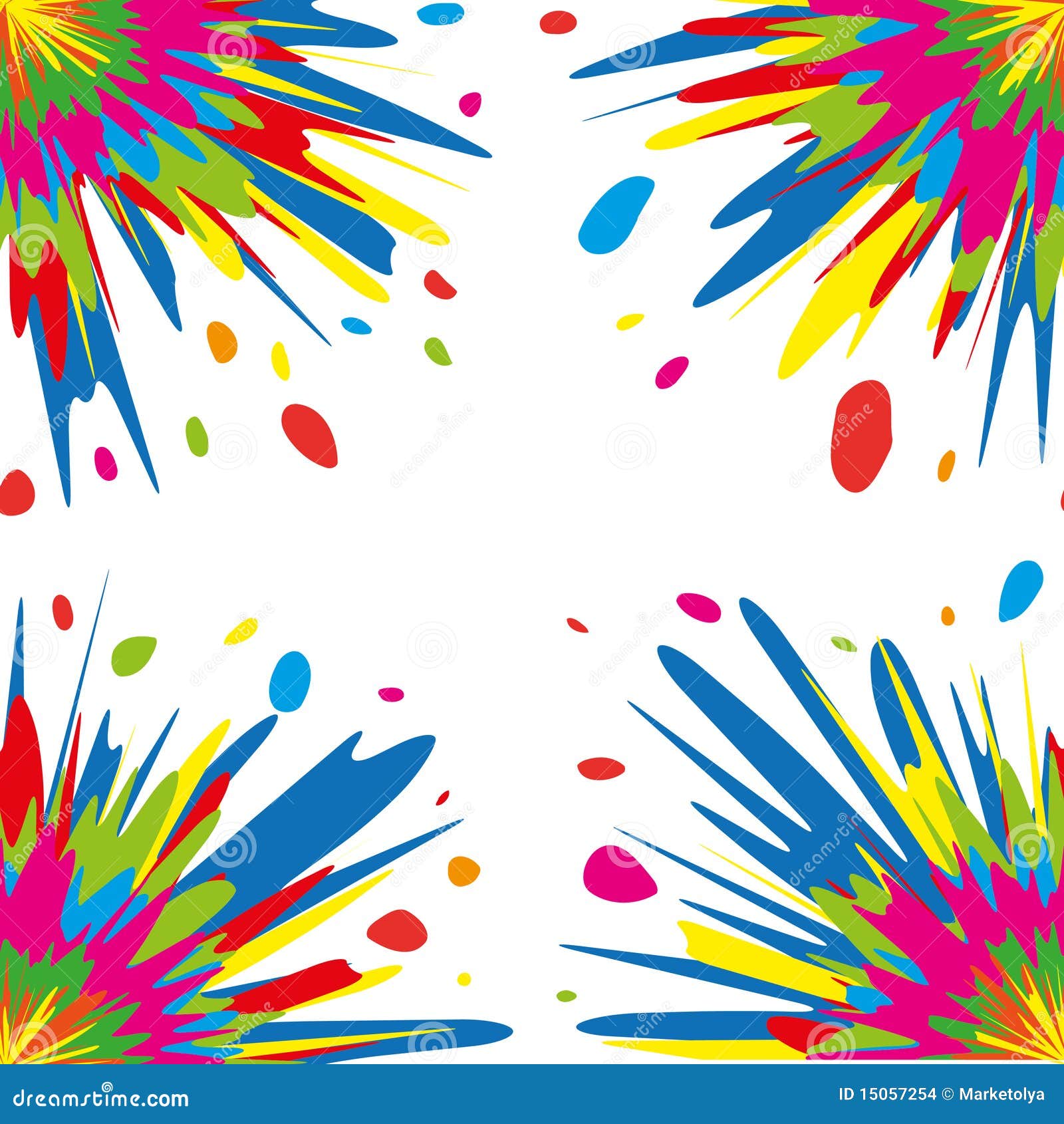 Seamless Splash Patterns In The CMYK Color Scheme Vector Illustration ...