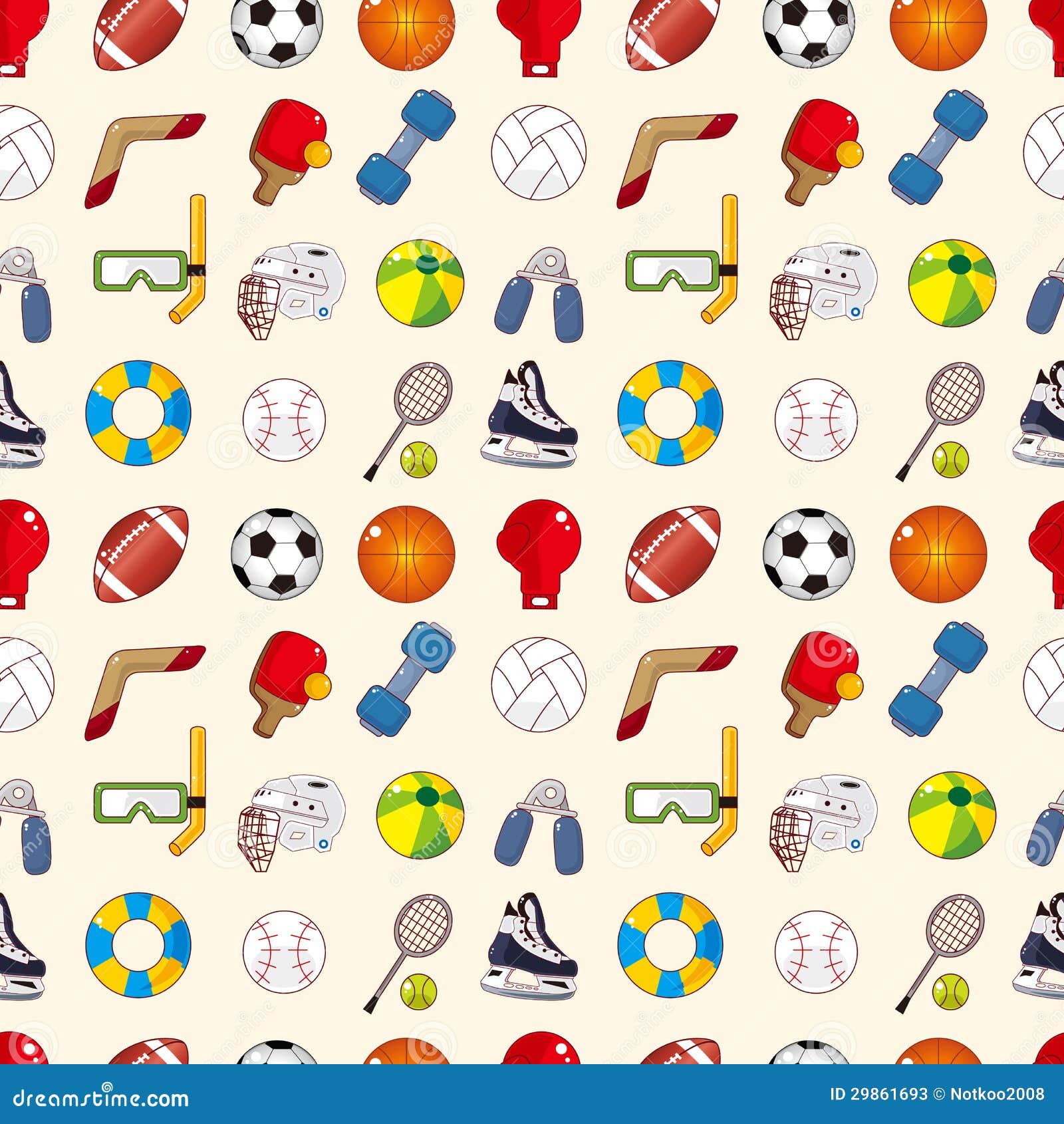 Seamless Sport Element Pattern Stock Vector - Illustration of exercise ...