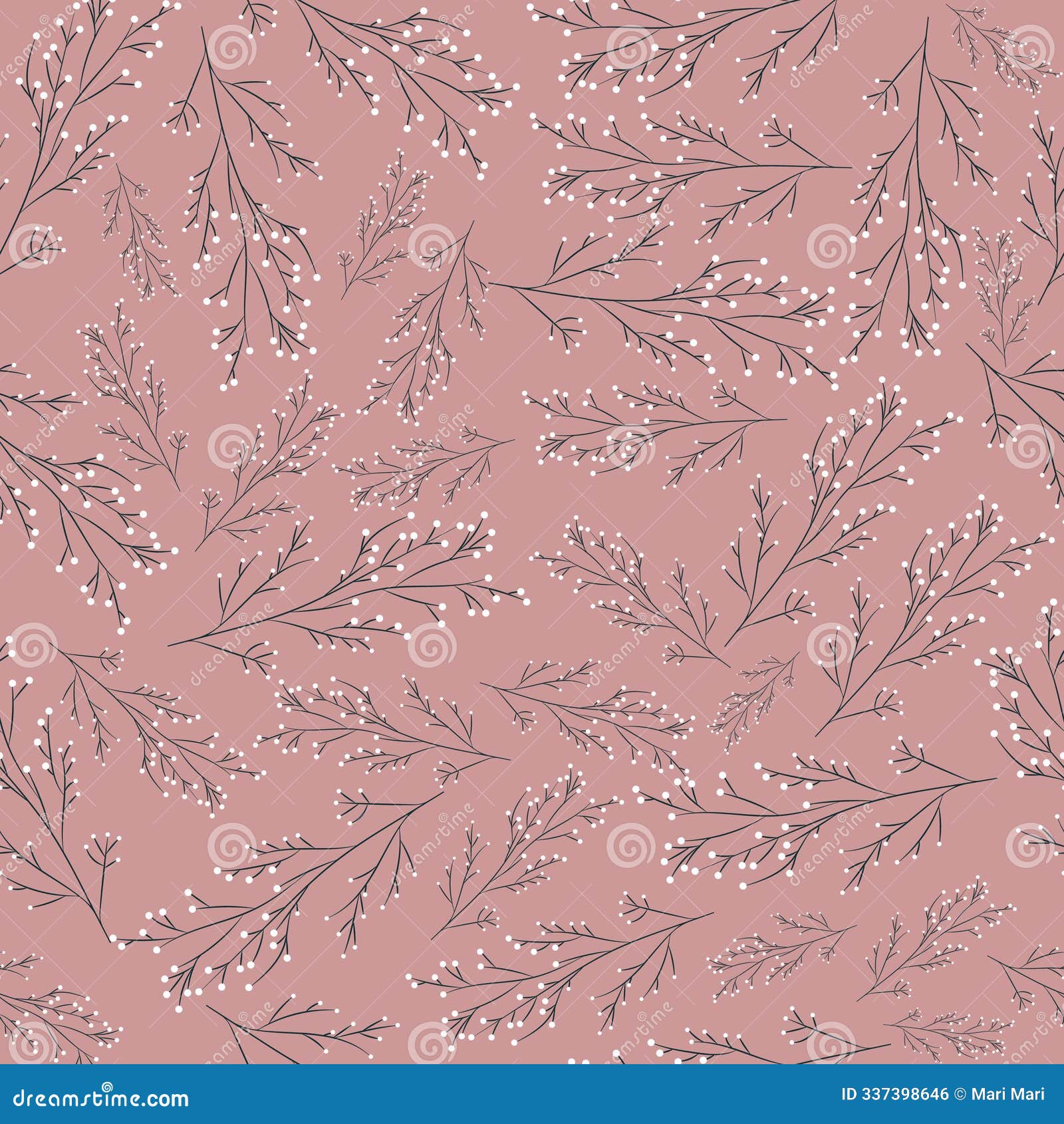 Seamless Sprig Pattern Vector Stock Illustration - Illustration of ...