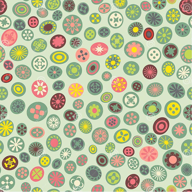 Seamless Spring Fabric Pattern with Flower Spots Stock Vector ...