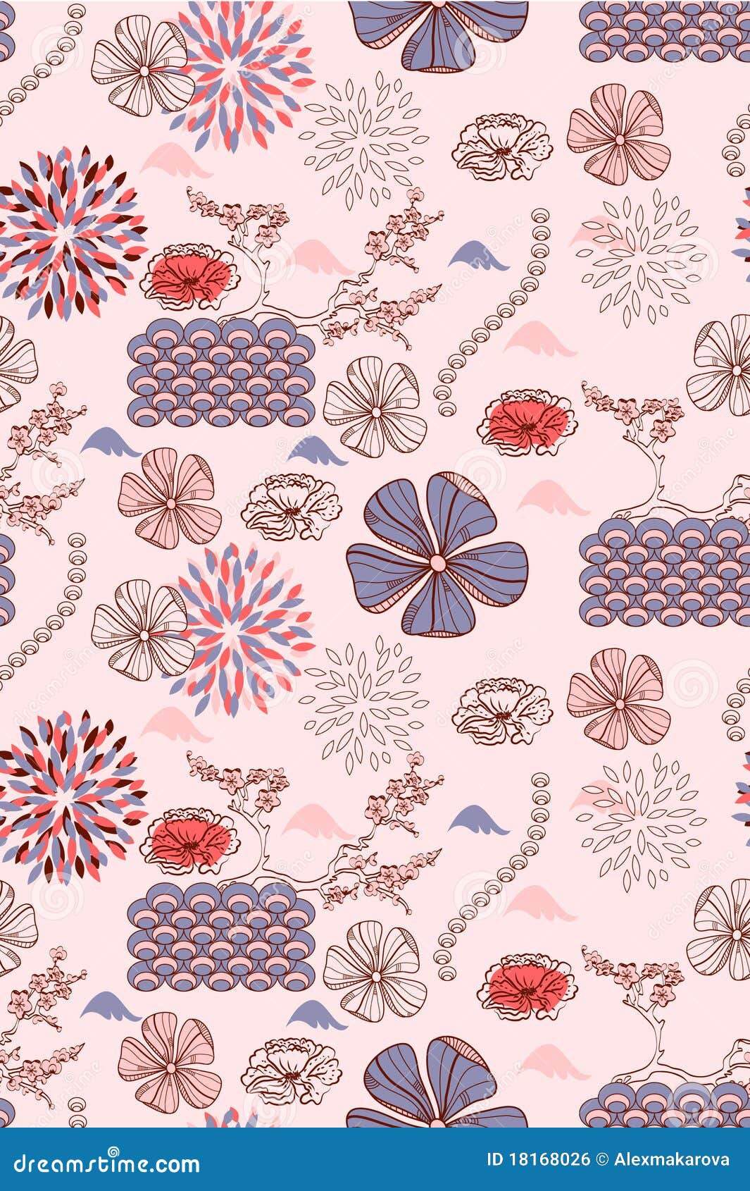 Seamless Spring Floral Pattern Stock Vector - Illustration of rose ...