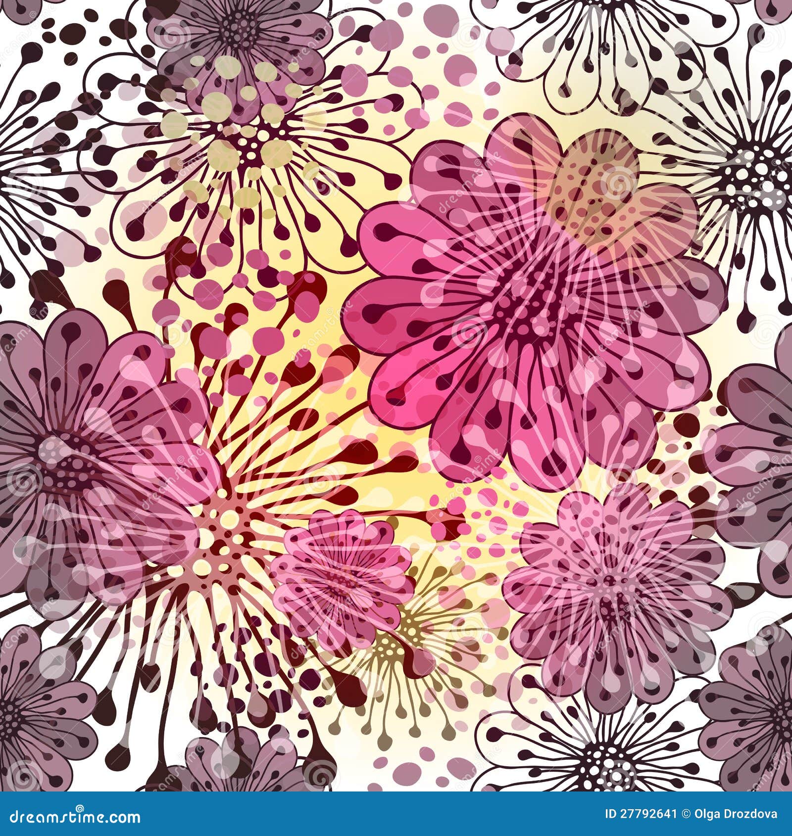 Seamless Spring Floral Pattern Stock Vector - Illustration of ...