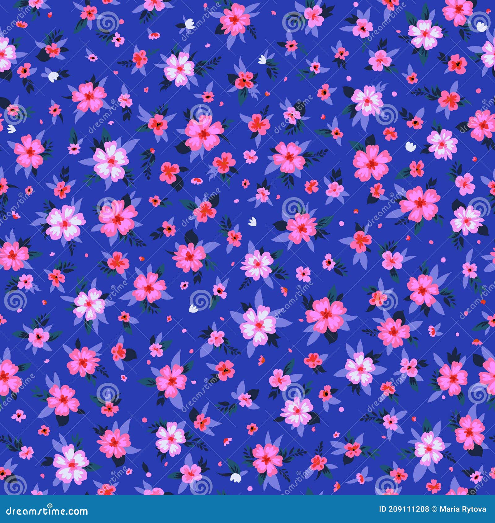 Seamless Spring Floral Pattern 1 Stock Vector - Illustration of bloom ...