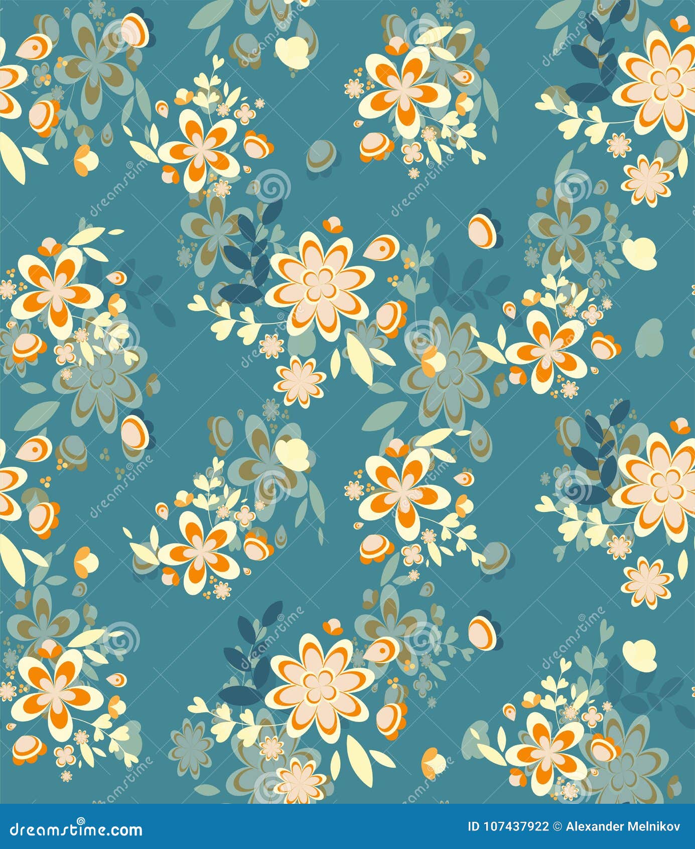 Seamless Spring Floral Pattern Stock Vector - Illustration of fabric ...