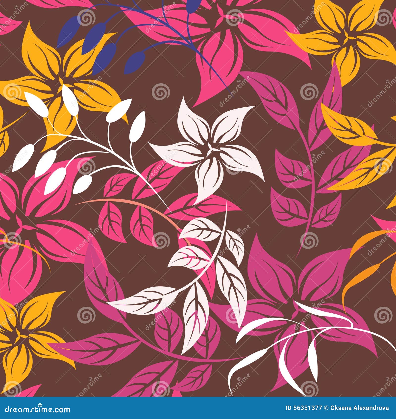 Seamless Spring Flower Illustration Stock Vector - Illustration of leaf ...