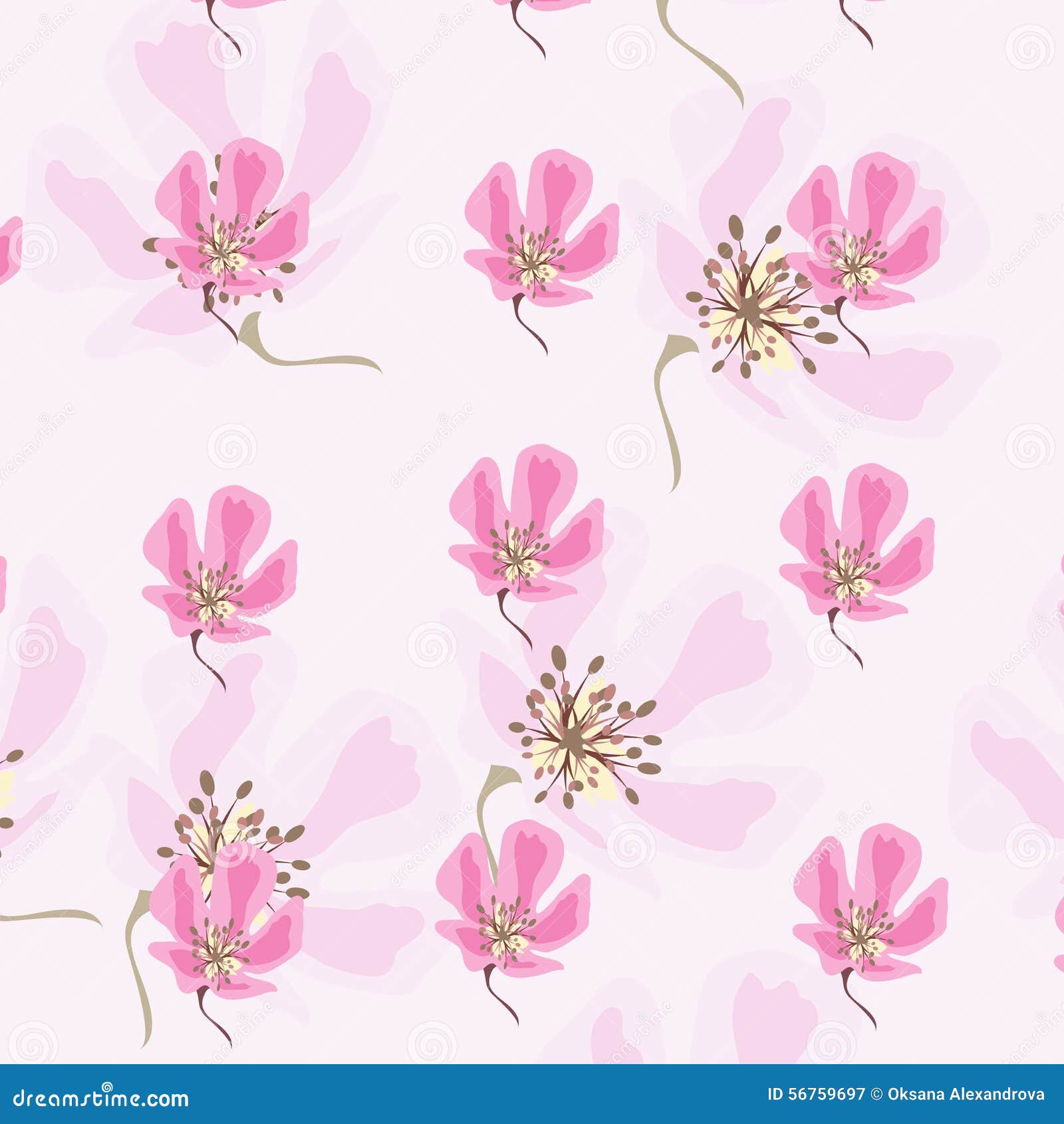 Seamless Spring Flower Illustration Stock Vector - Illustration of ...