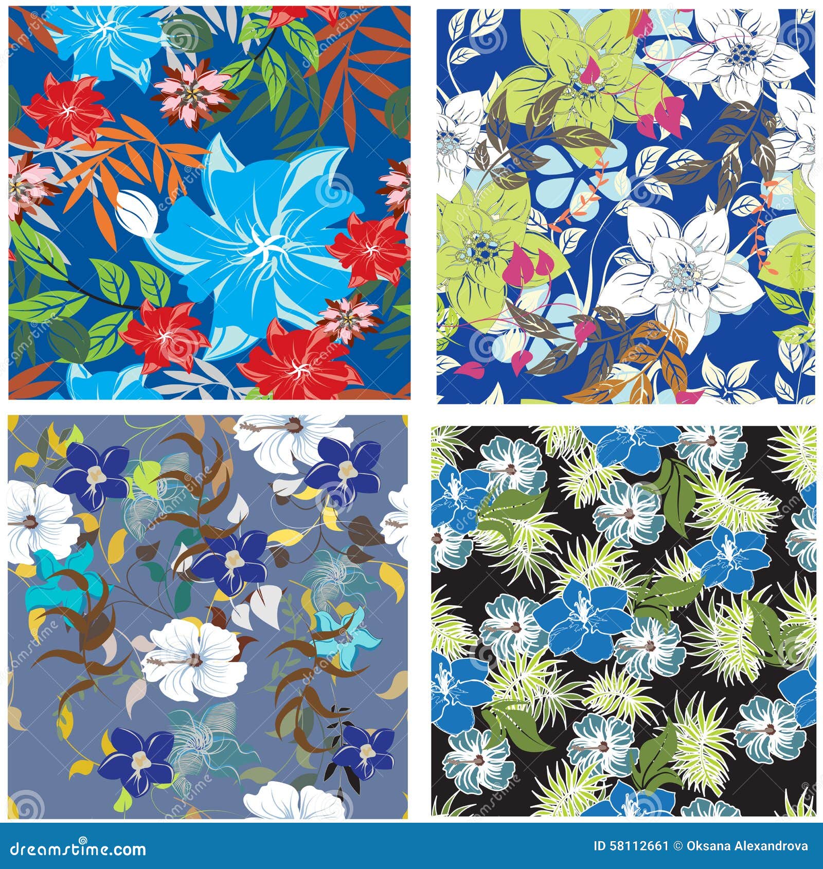 Seamless Spring Flower Illustration Stock Vector - Illustration of tile ...