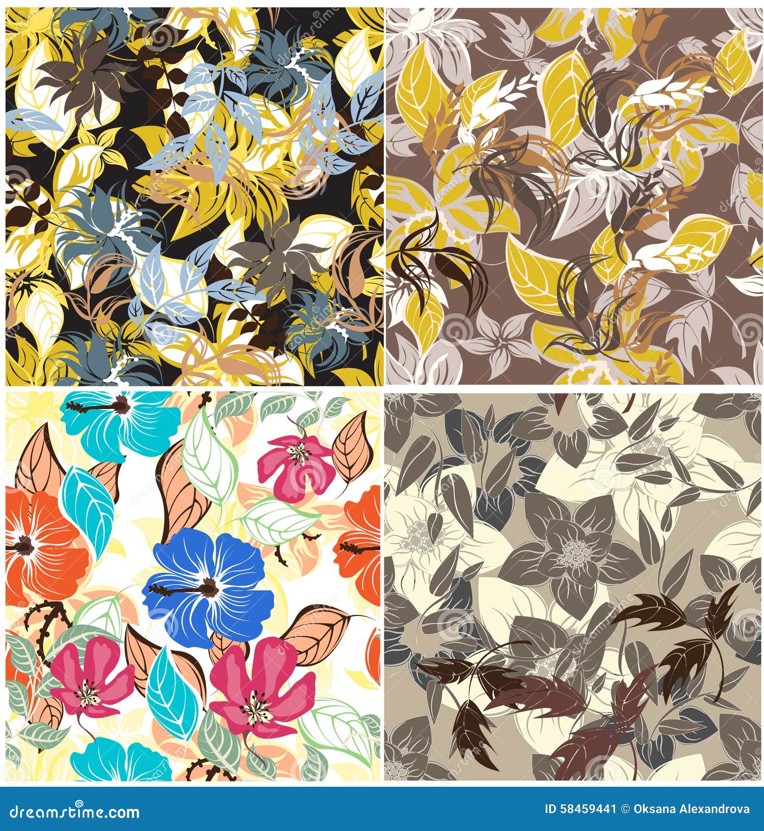 Seamless Spring Flower Illustration Stock Vector - Illustration of ...