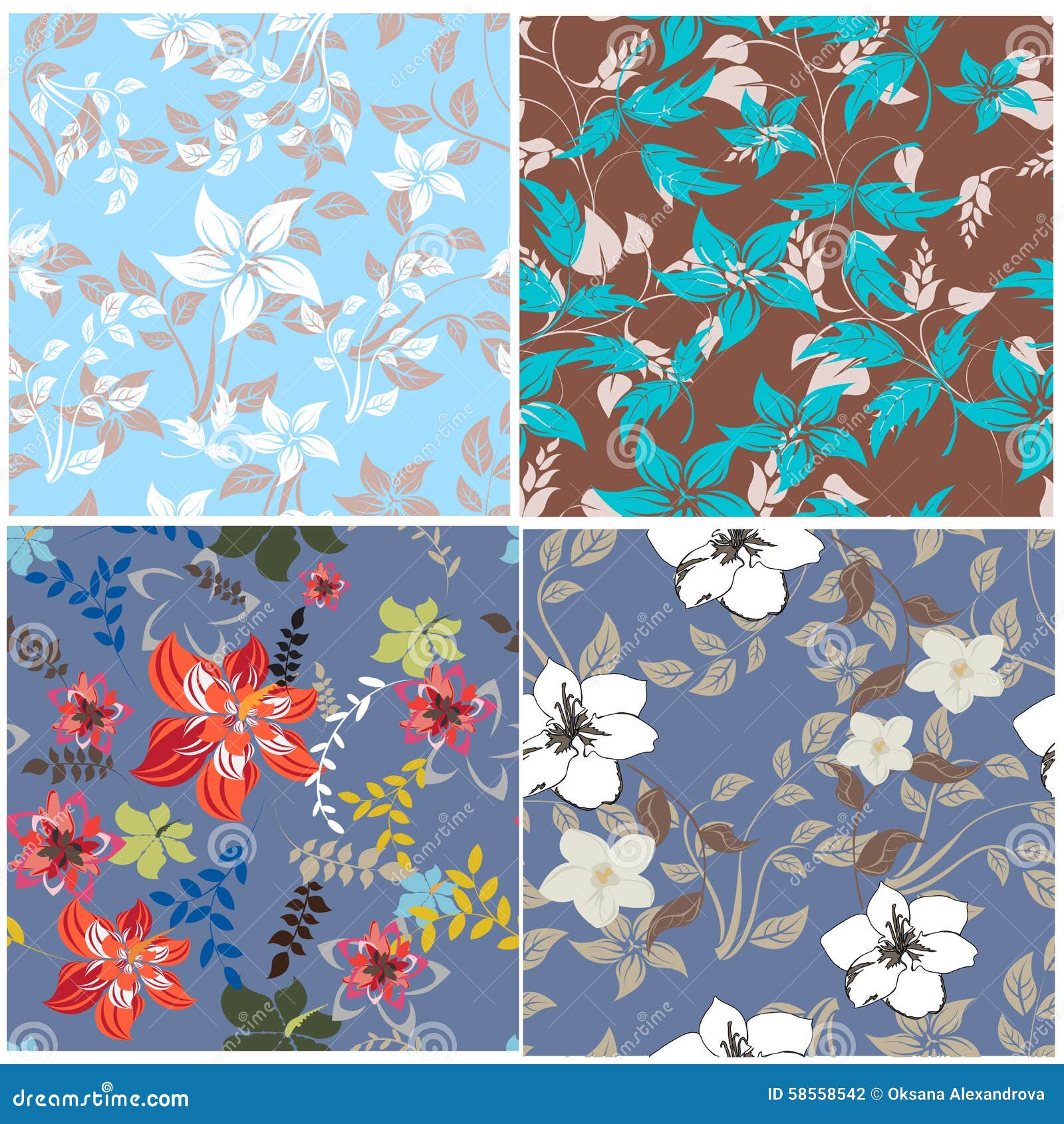 Seamless Spring Flower Illustration Stock Vector - Illustration of ...