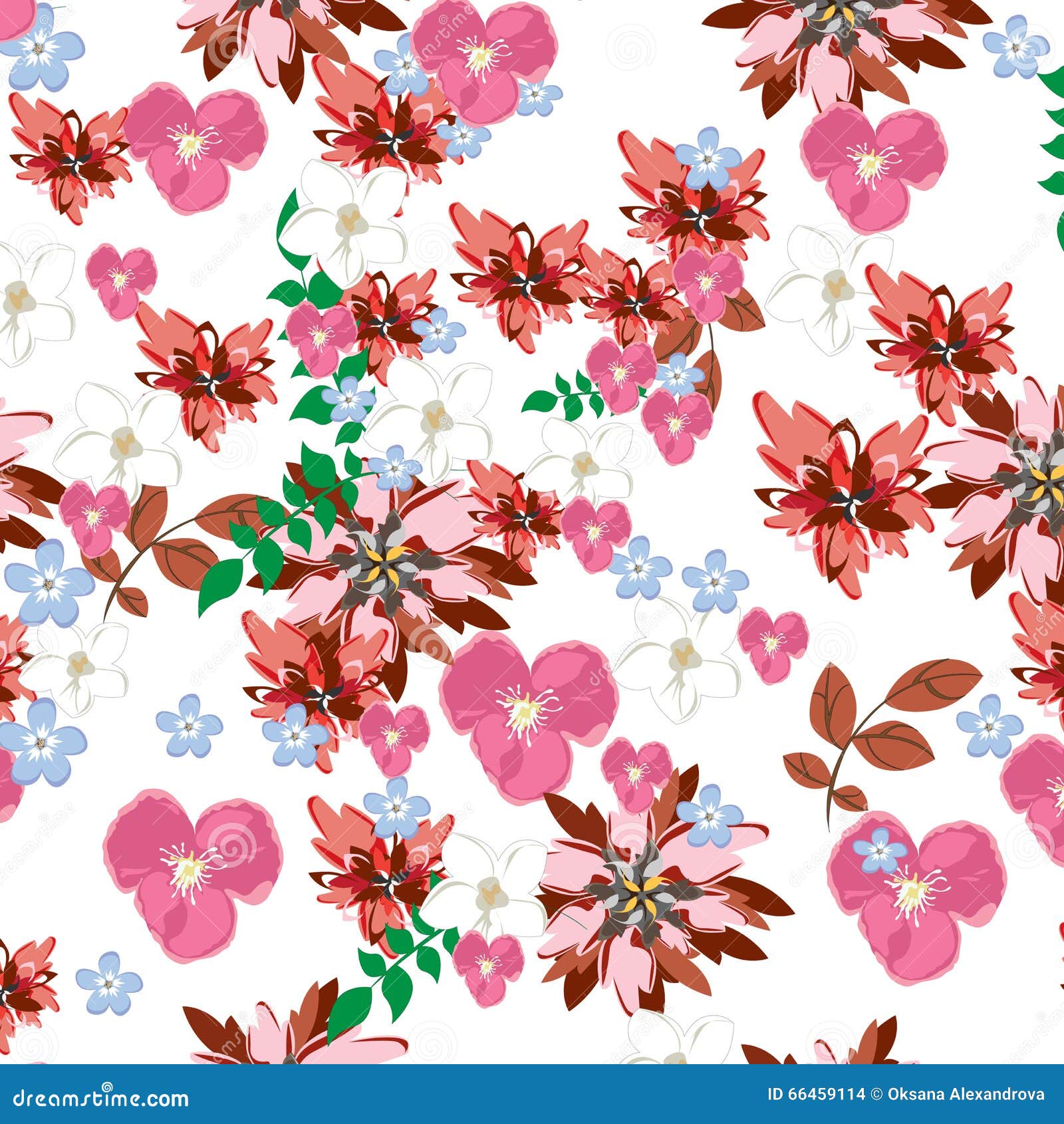 Seamless Spring Flower Illustration Stock Vector - Illustration of ...