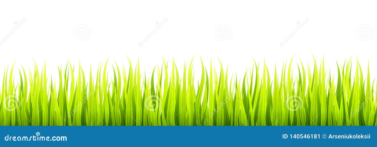 Seamless Spring Grass Lines for Edging, Footer and Decorations ...