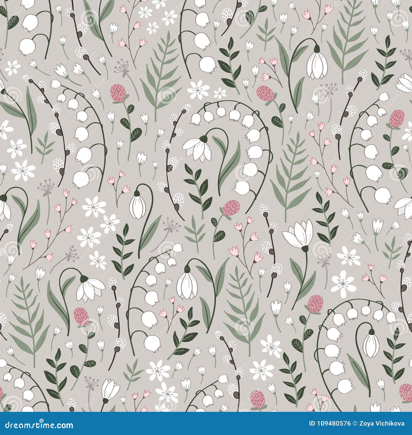 Seamless spring pattern stock vector. Illustration of ornament - 109480576