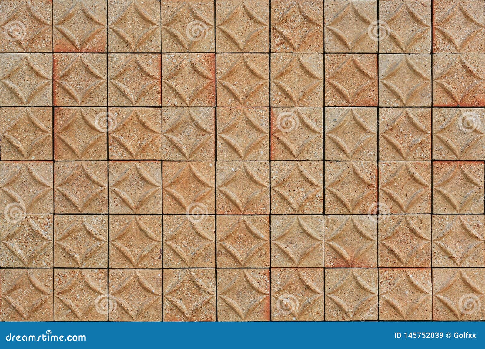 Seamless Square Brown Brick Tile Background Stock Image - Image of ...