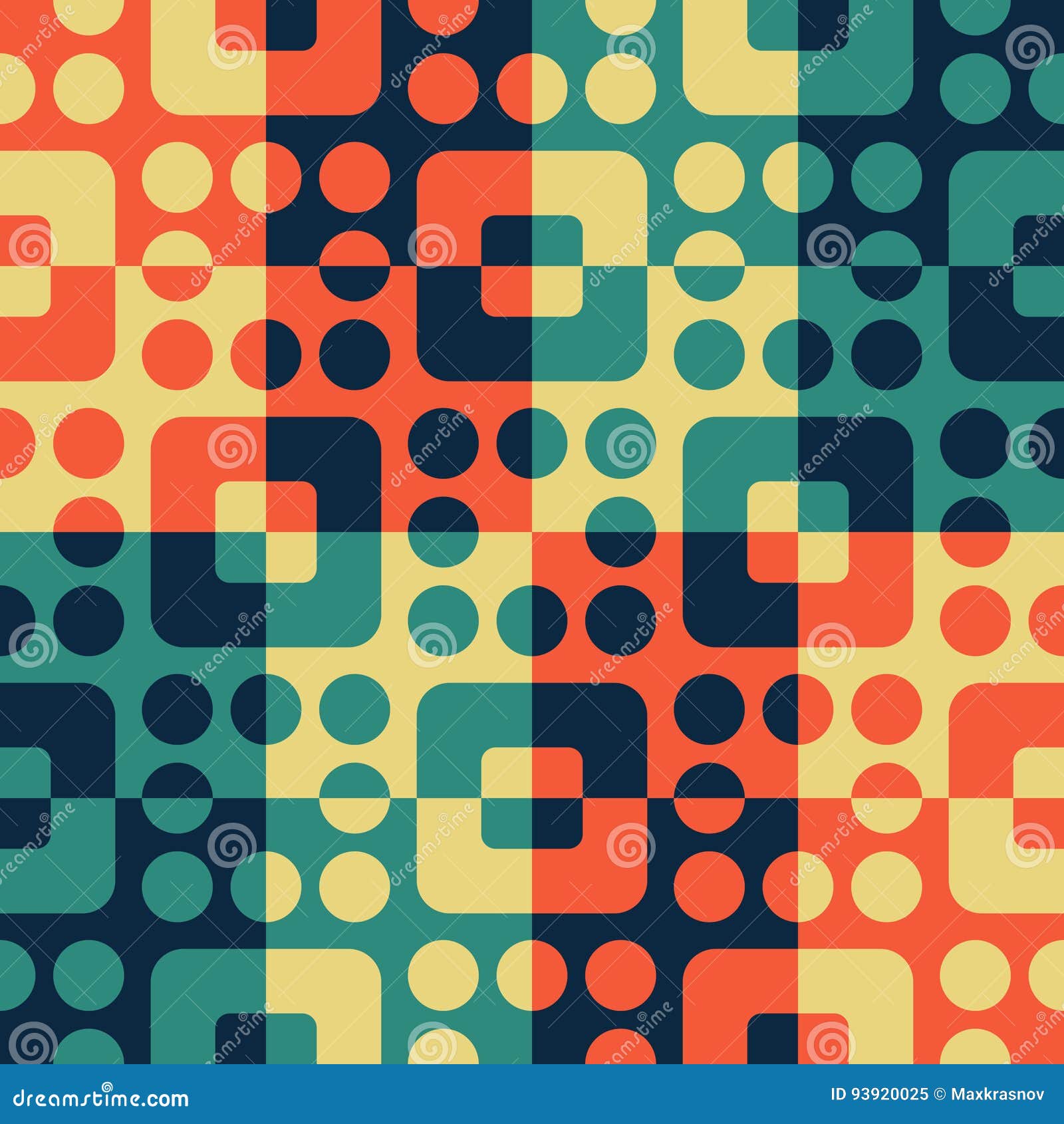 Seamless Square and Circle Pattern Stock Vector - Illustration of ...