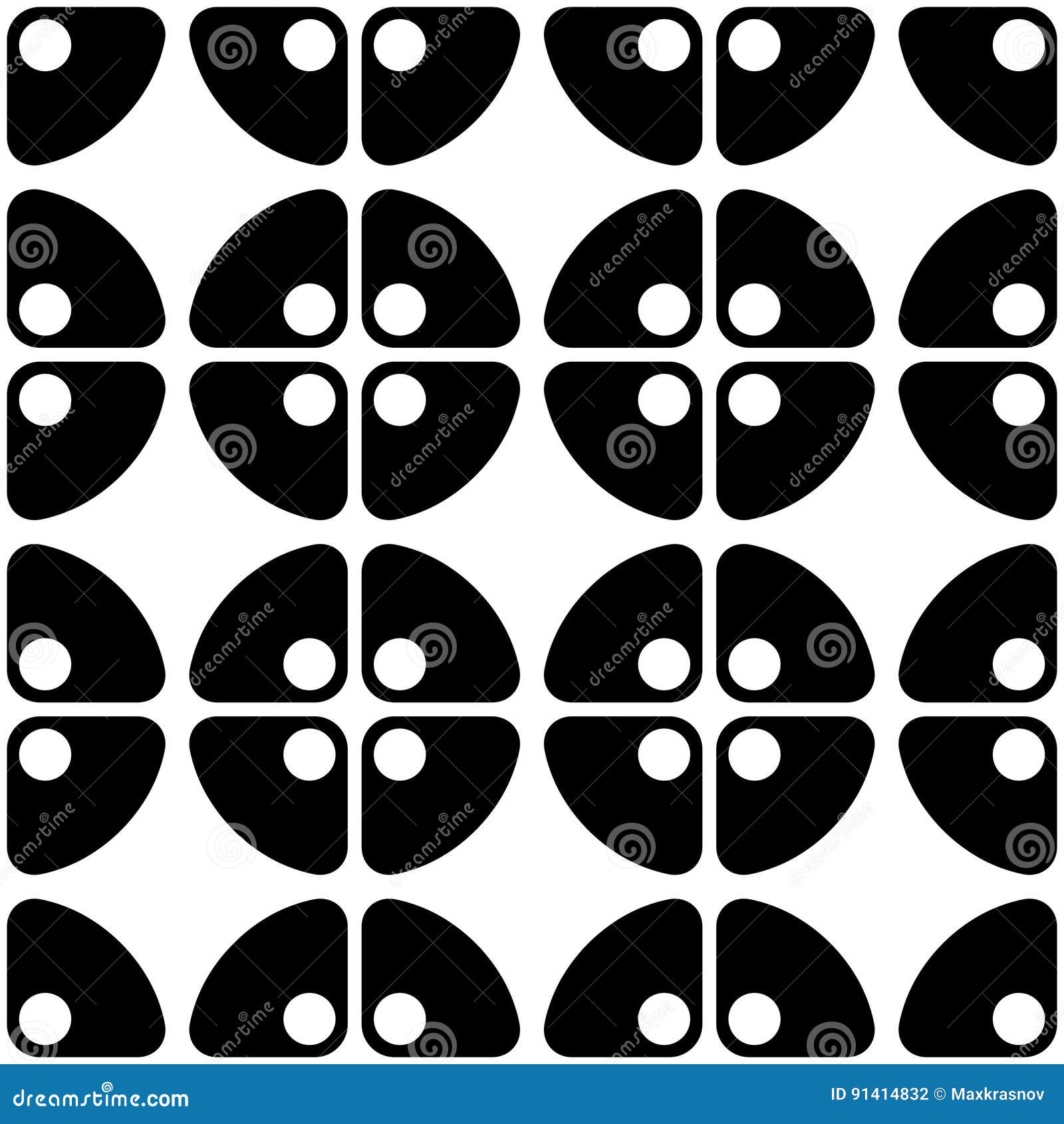 Seamless Square and Circle Pattern Stock Vector - Illustration of round ...