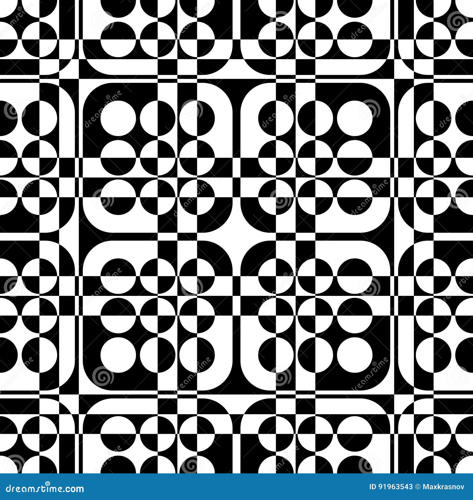 Seamless Square and Circle Pattern Stock Vector - Illustration of ...