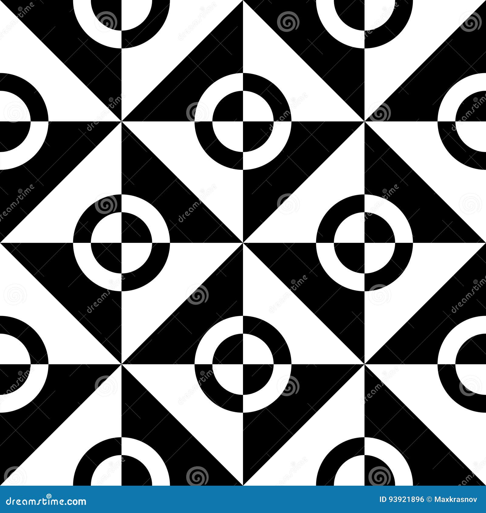 Seamless Square and Circle Pattern Stock Vector - Illustration of ...