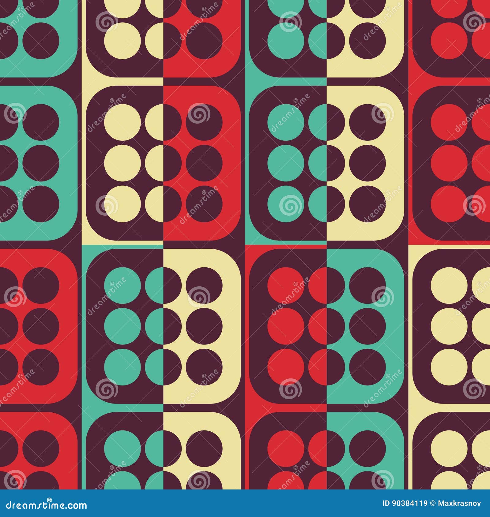 Seamless Square and Circle Pattern Stock Vector - Illustration of ...