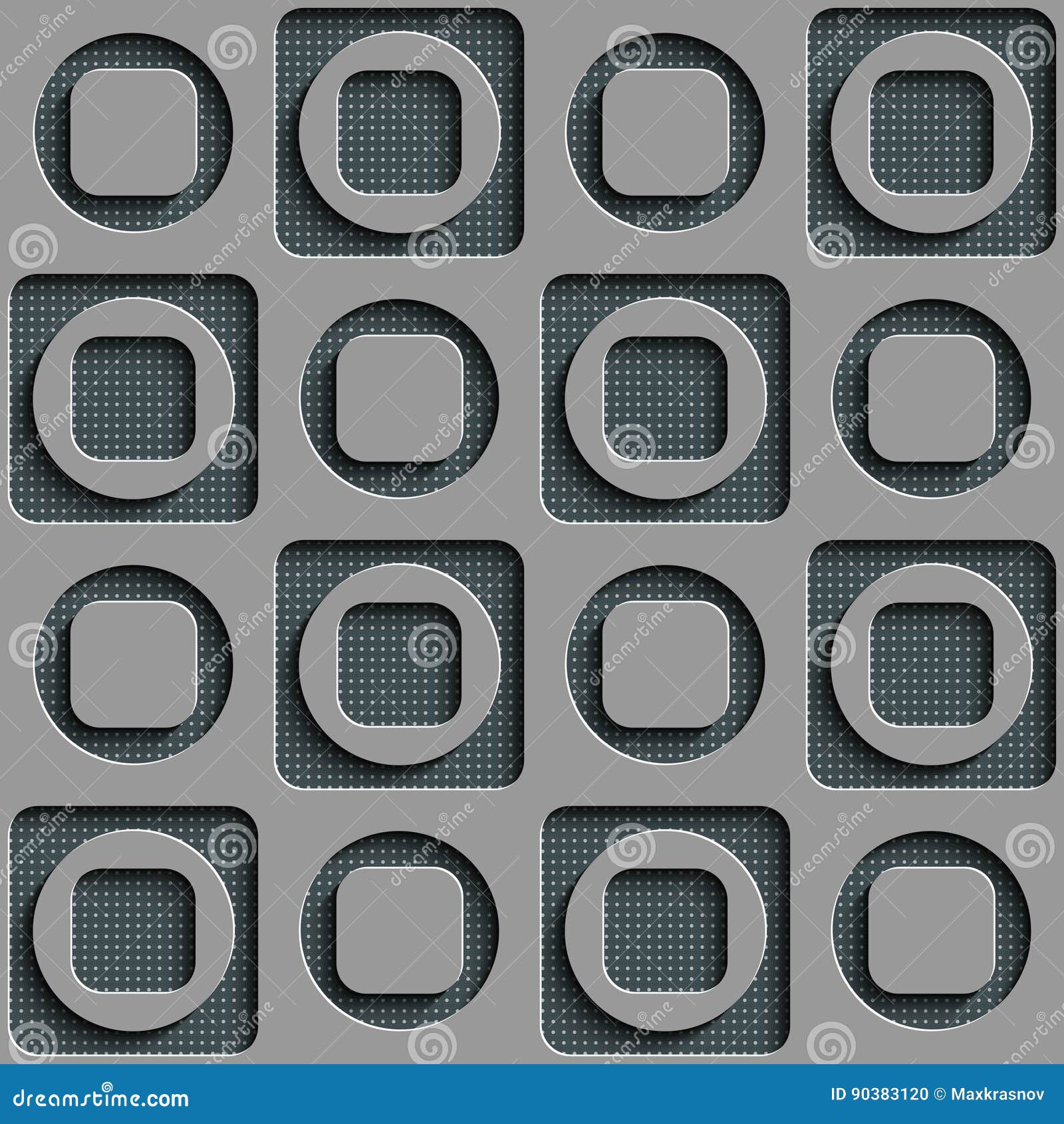 Seamless Square and Circle Pattern Stock Vector - Illustration of ...