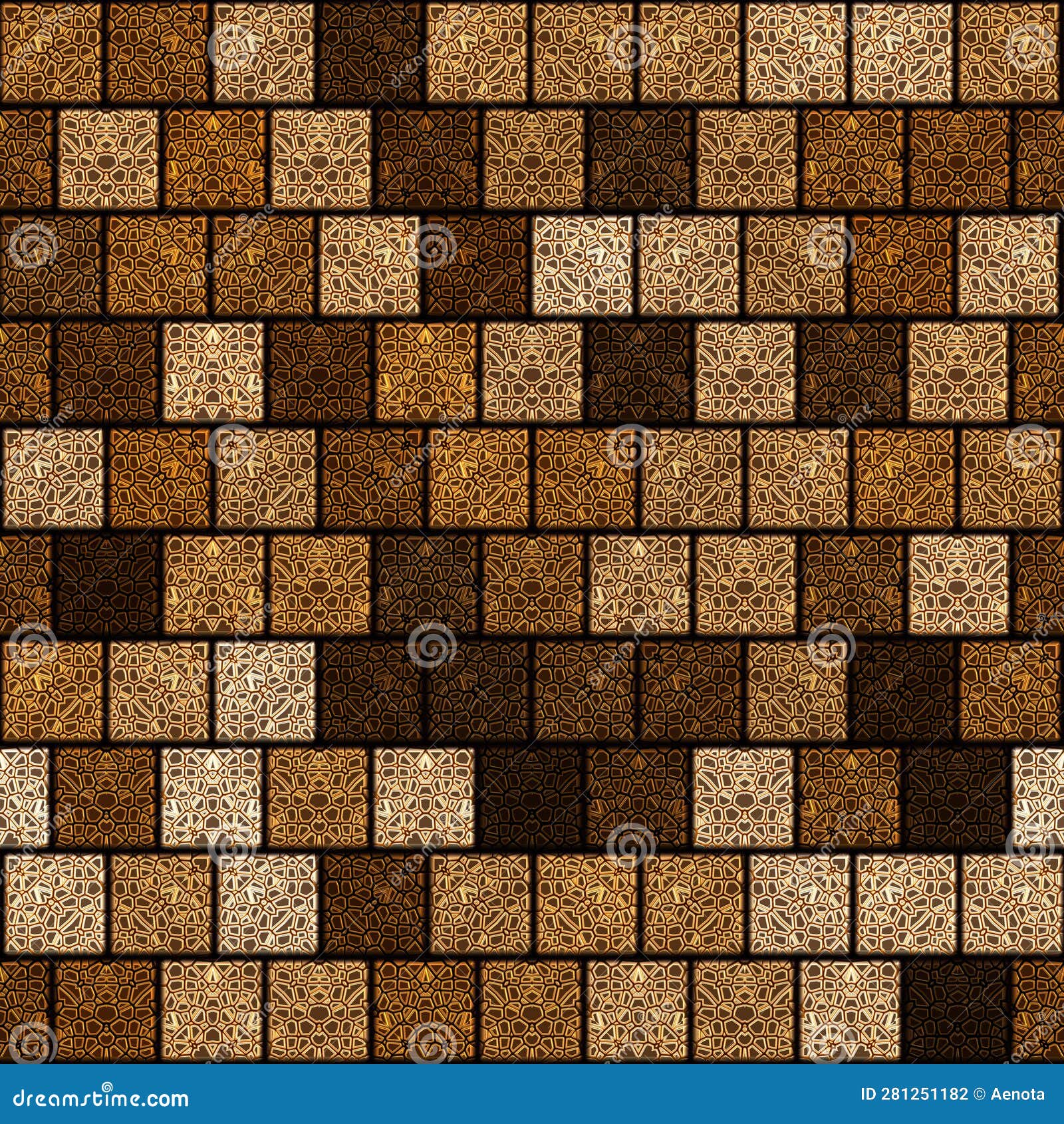 Seamless Square Mosaic Pattern Stock Illustration - Illustration of ...