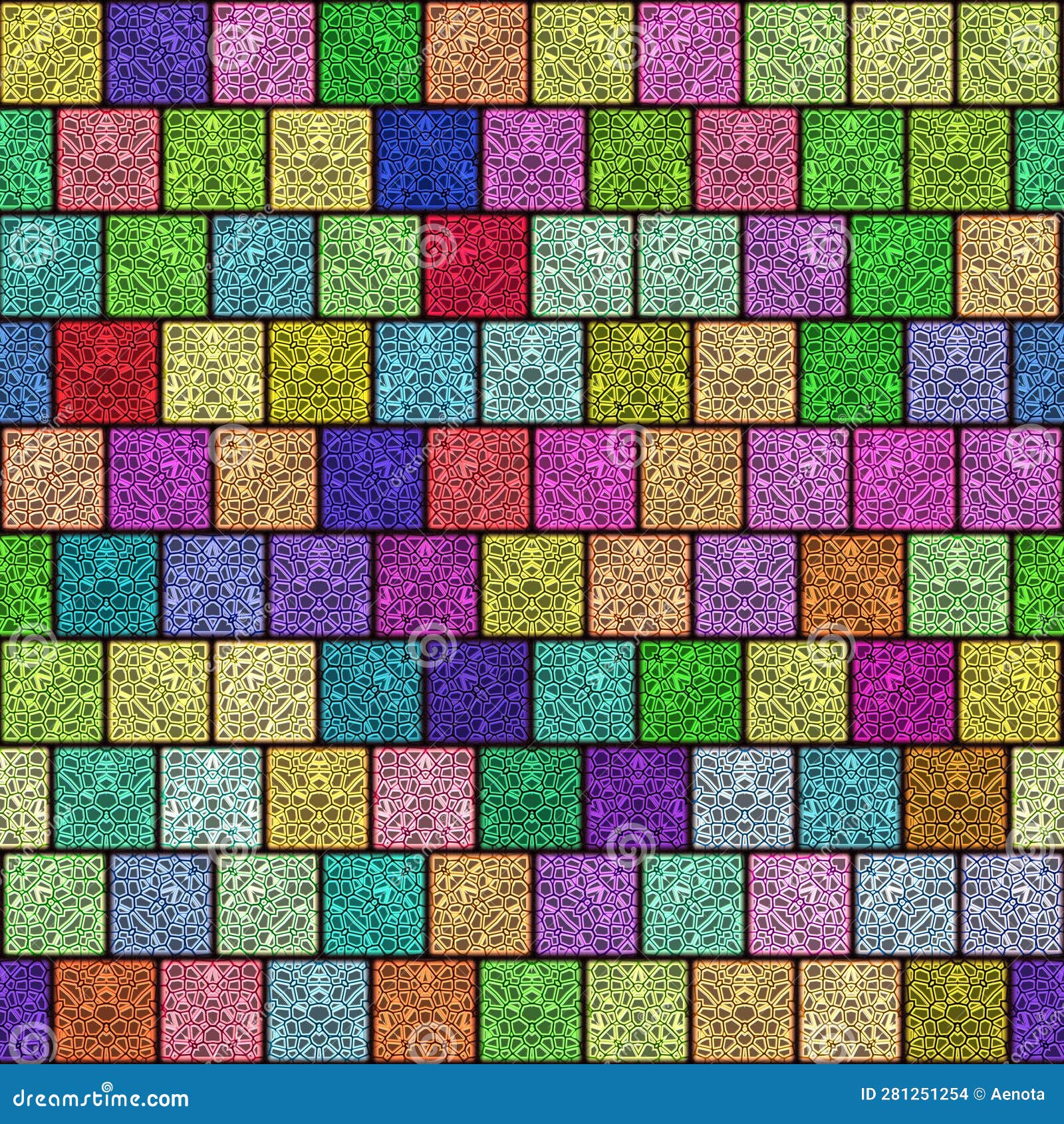 Seamless Square Mosaic Pattern Stock Illustration - Illustration of ...