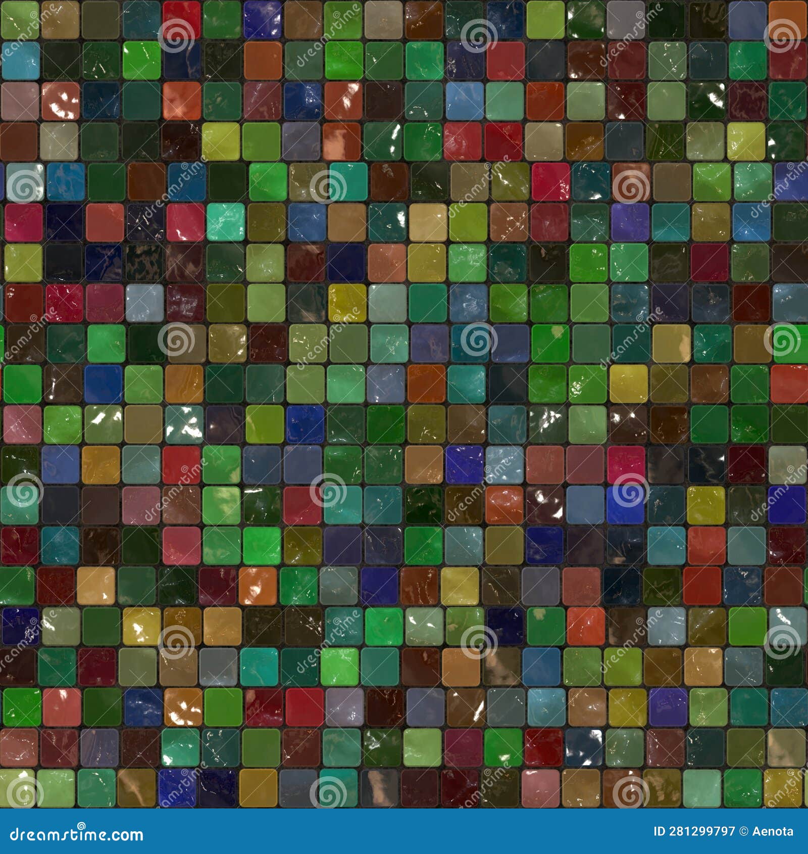 Seamless Square Mosaic Pattern Stock Illustration - Illustration of ...