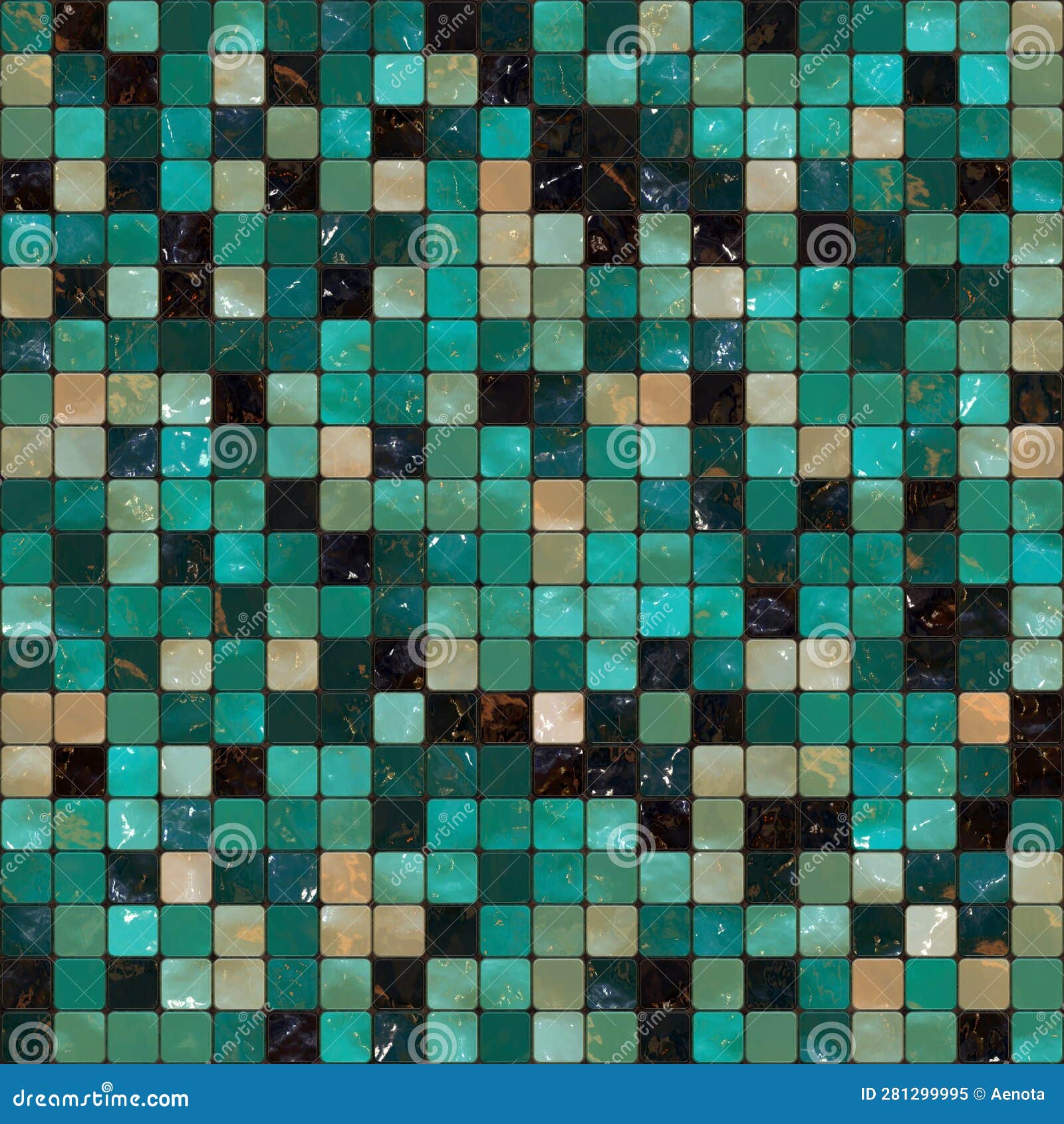 Seamless Square Mosaic Pattern Stock Illustration - Illustration of ...