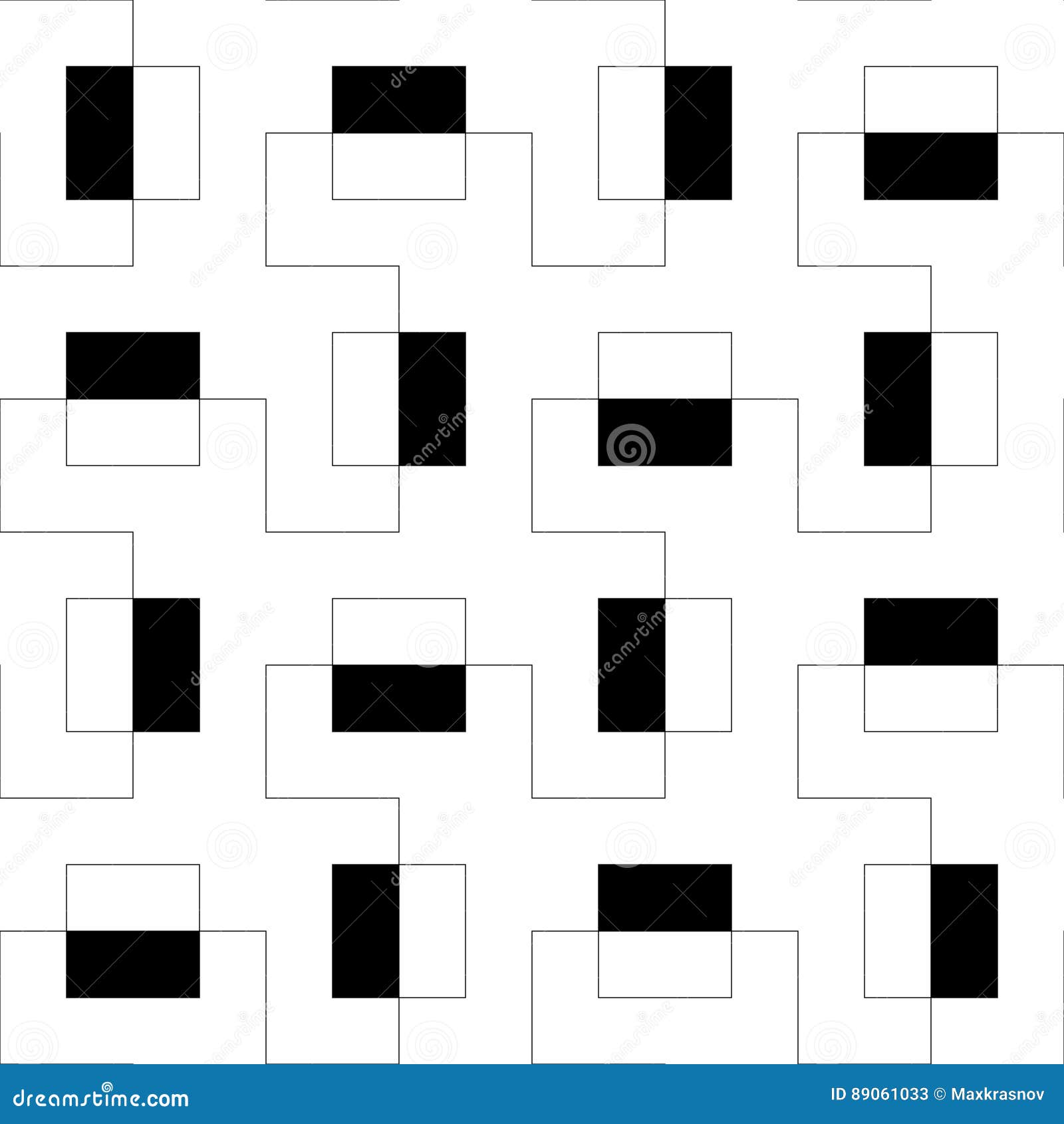 Seamless Square Pattern stock vector. Illustration of monochrome - 89061033