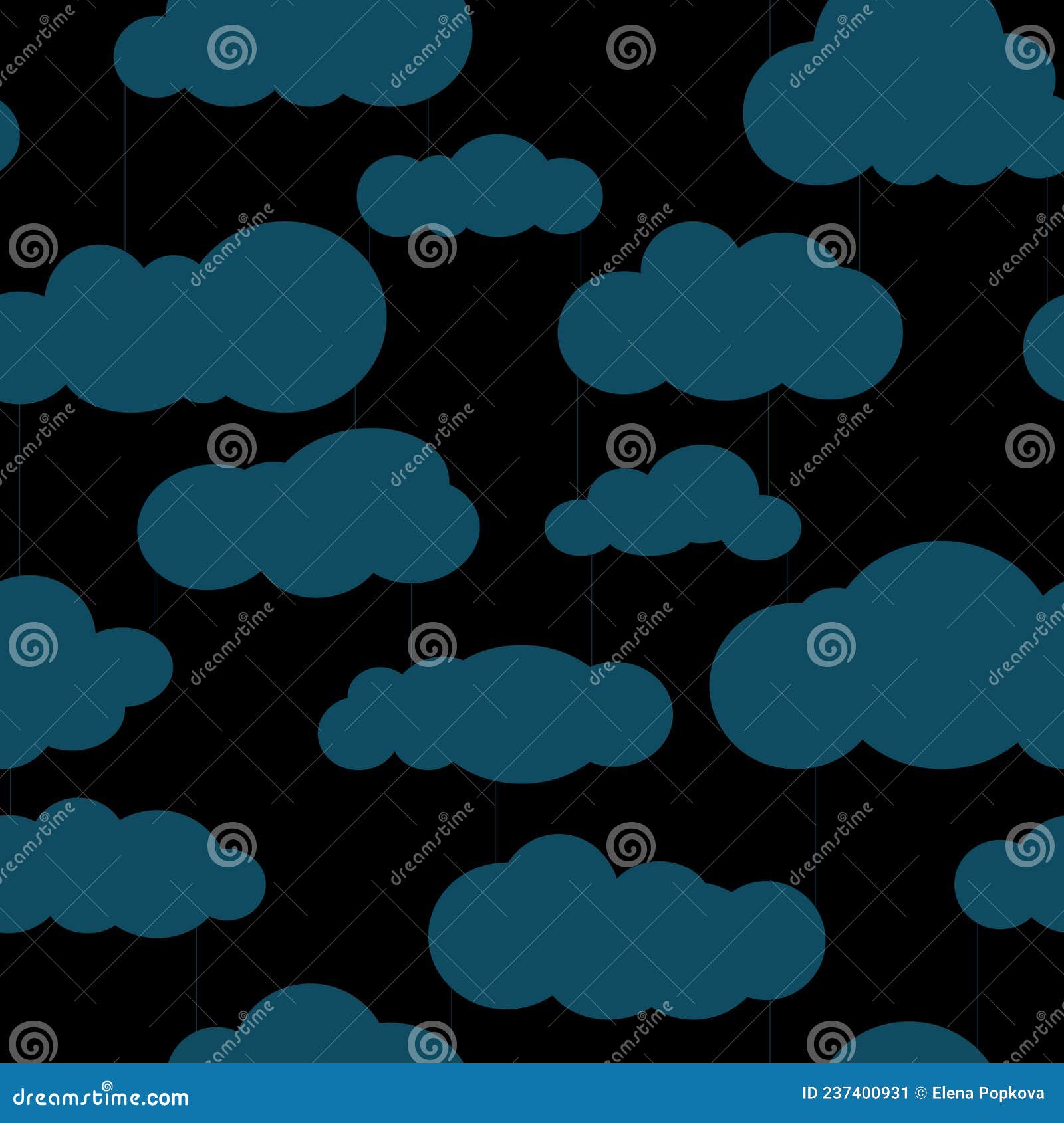 Seamless Square Pattern with Clouds and Rain Stock Vector ...