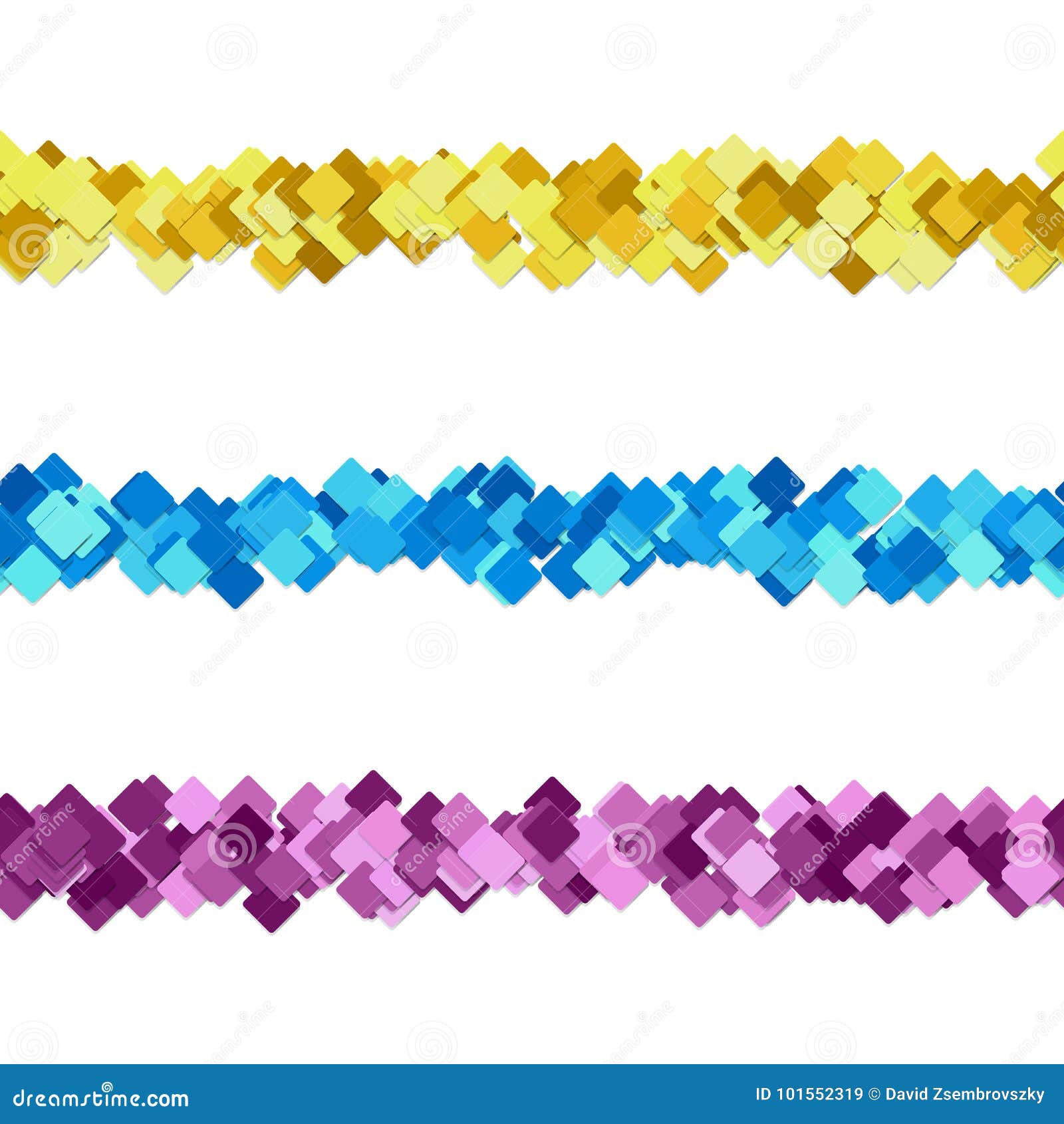 Seamless Square Pattern Text Divider Line Design Set - Vector Graphic ...