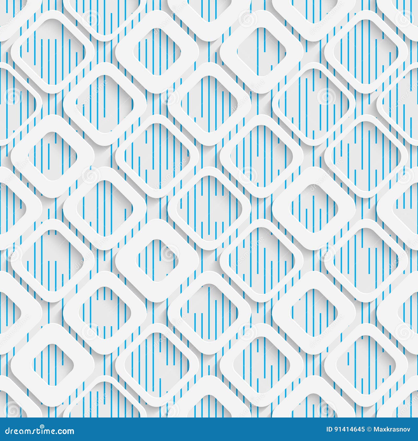Seamless Square Pattern. White and Blue Wrapping Background Stock ...