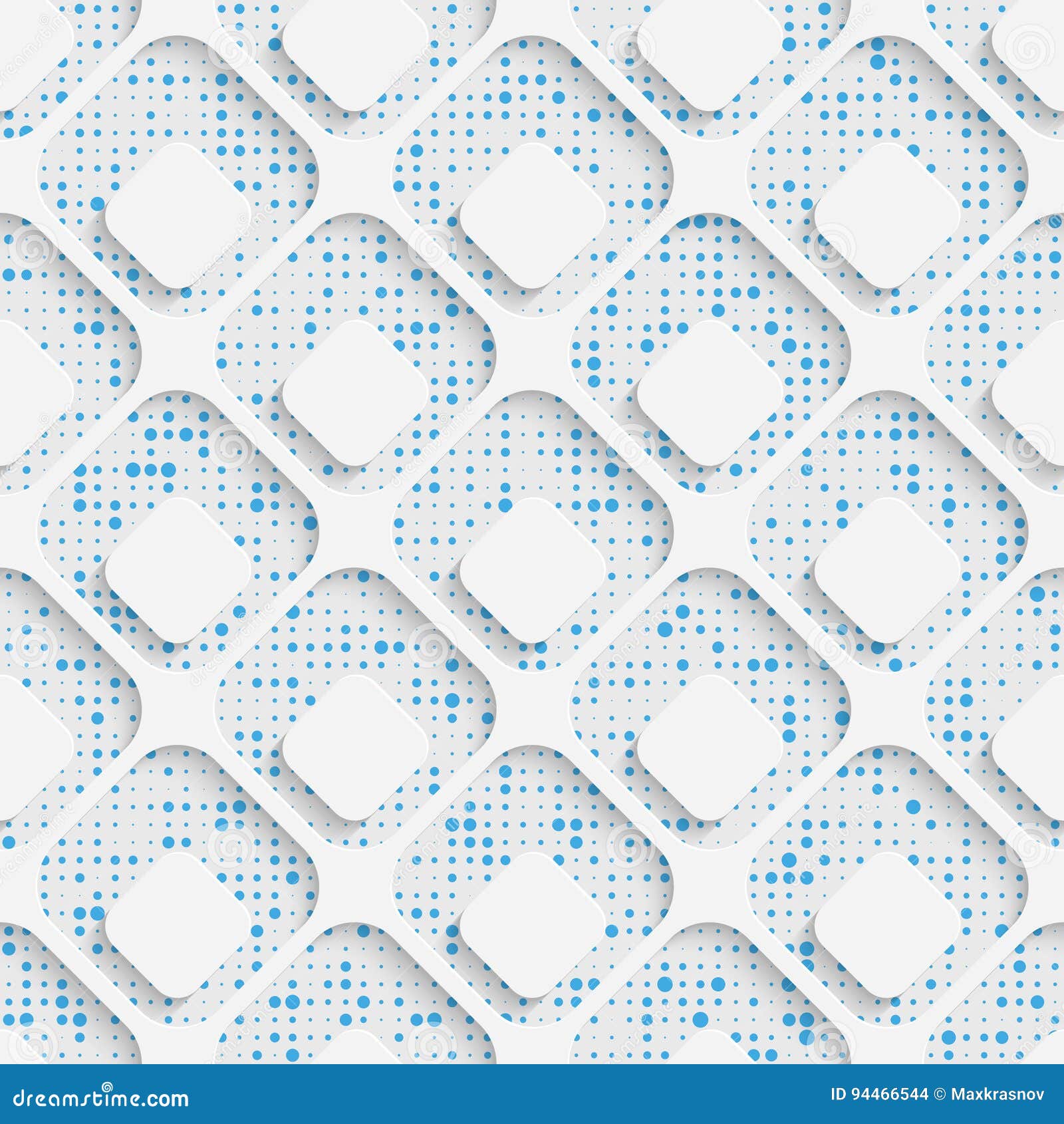 Seamless Square Pattern. White and Blue Wrapping Background Stock ...