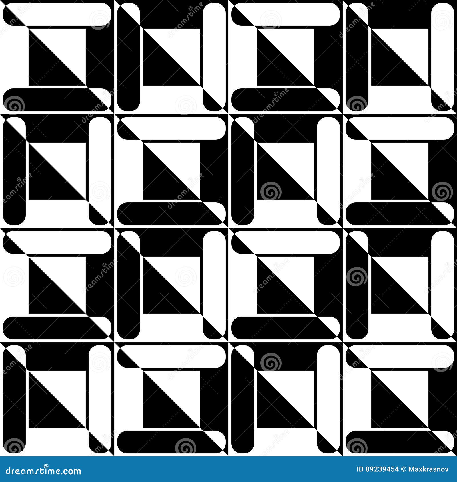 Seamless Square and Stripe Pattern Stock Vector - Illustration of print ...
