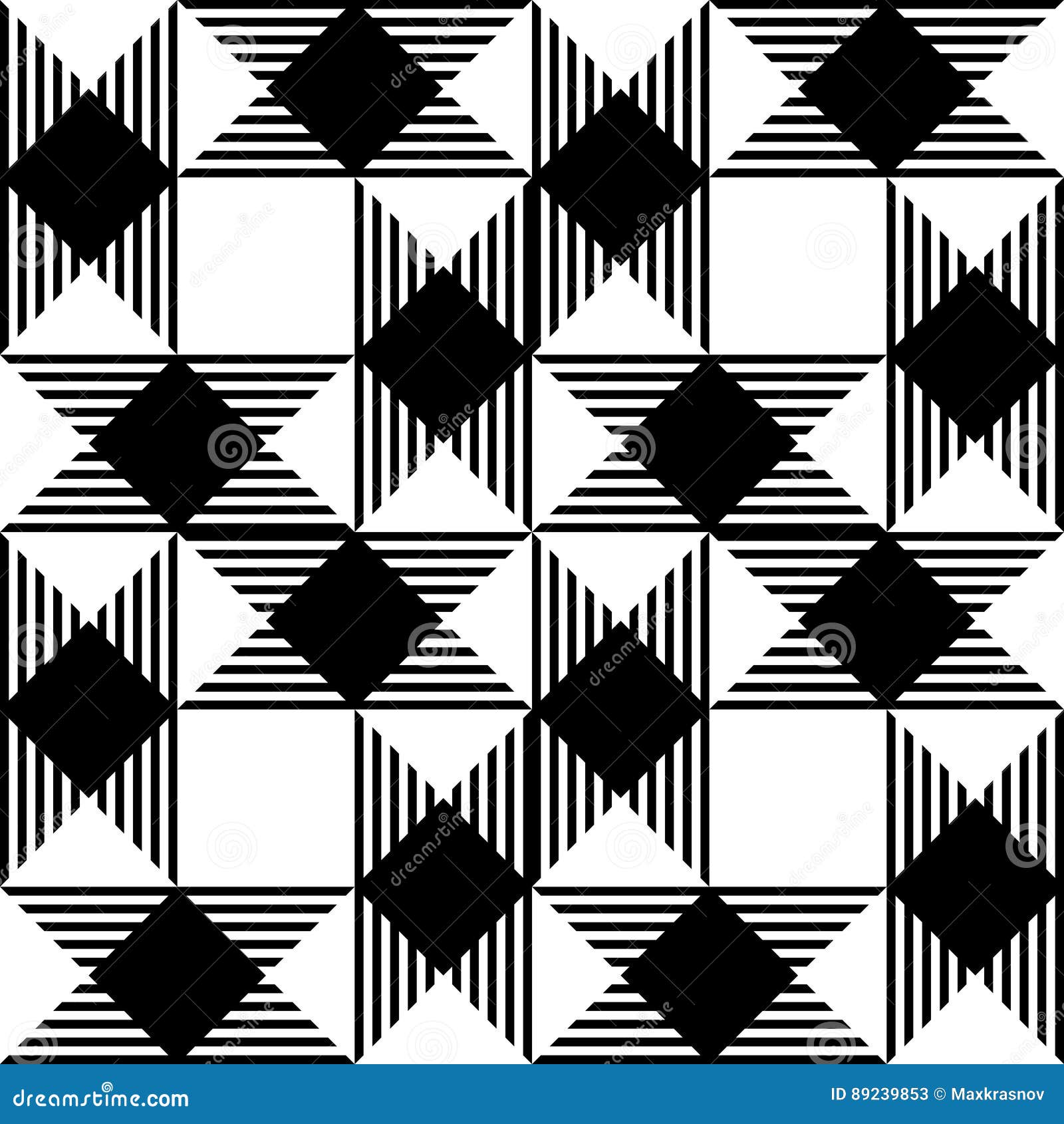Seamless Square and Stripe Pattern Stock Vector - Illustration of black ...