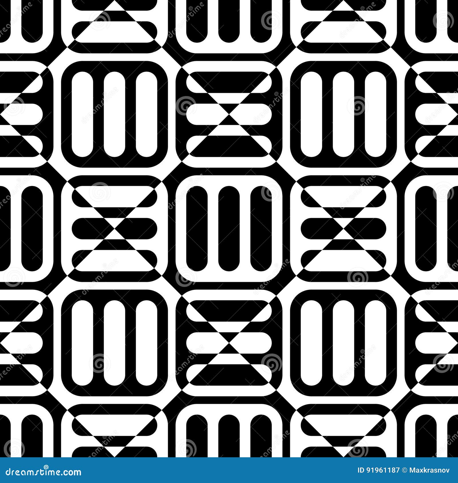 Seamless Square and Stripe Pattern Stock Vector - Illustration of ...