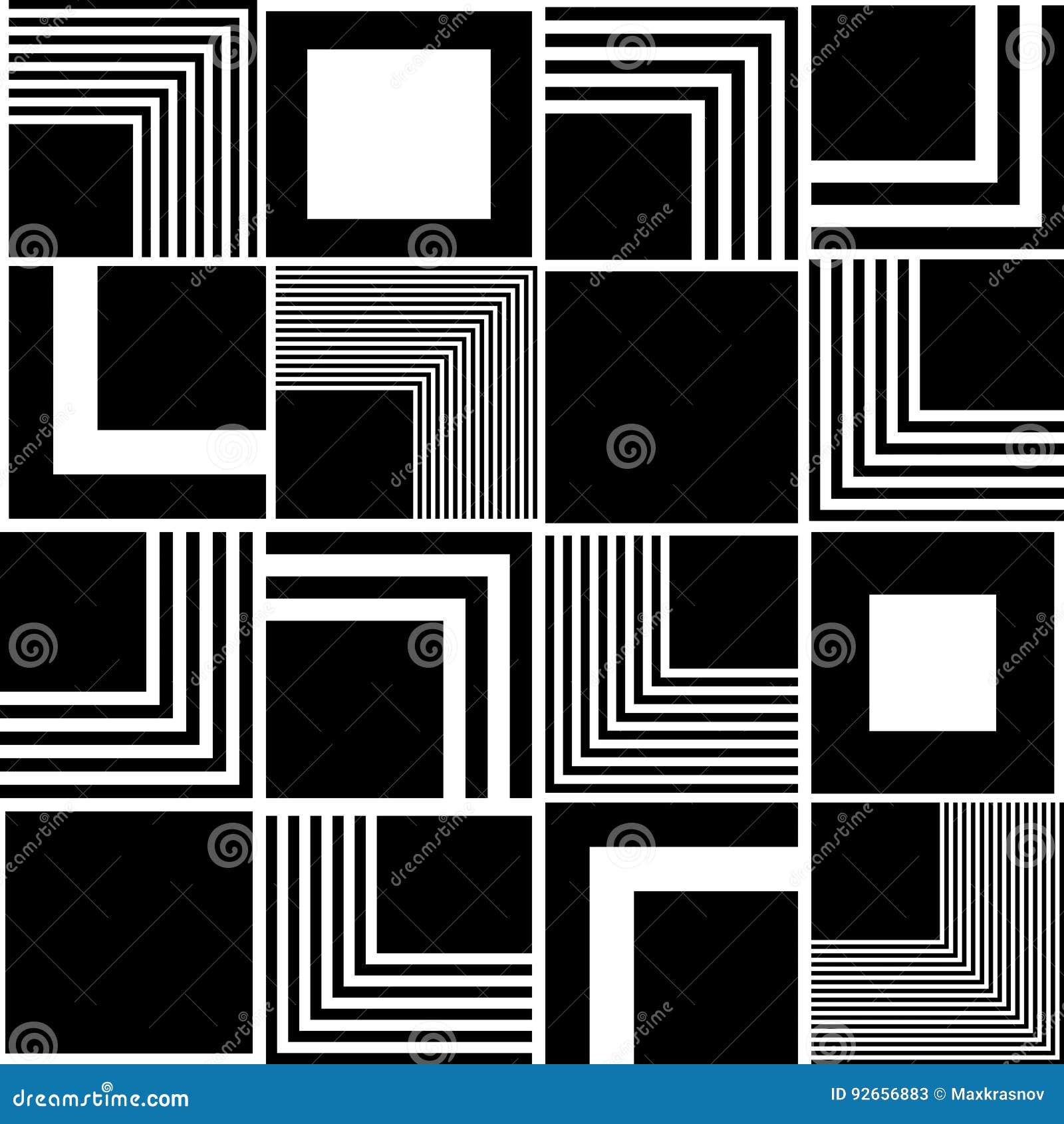 Seamless Square and Stripe Pattern Stock Vector - Illustration of ...