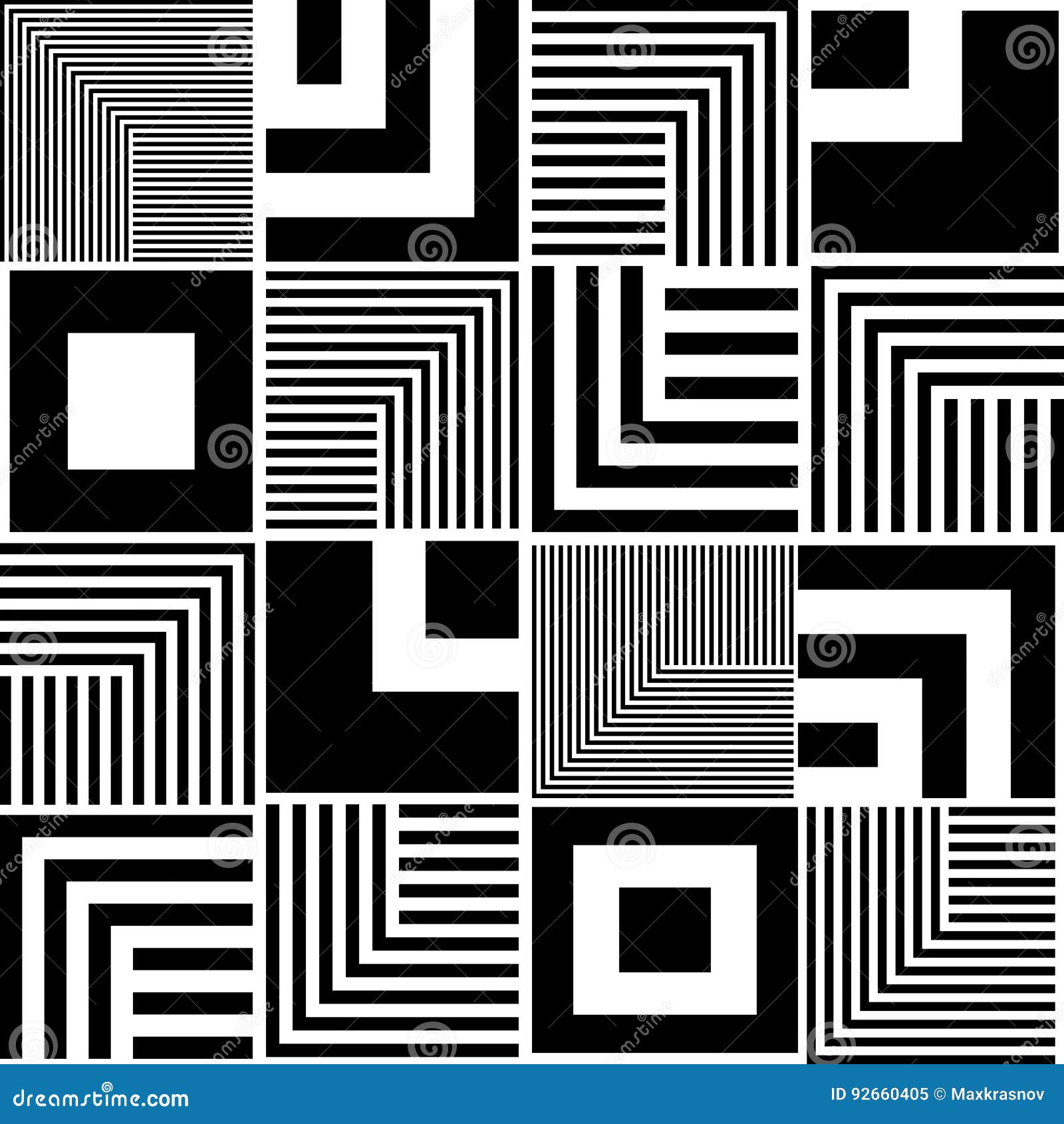 Seamless Square and Stripe Pattern Stock Vector - Illustration of ...