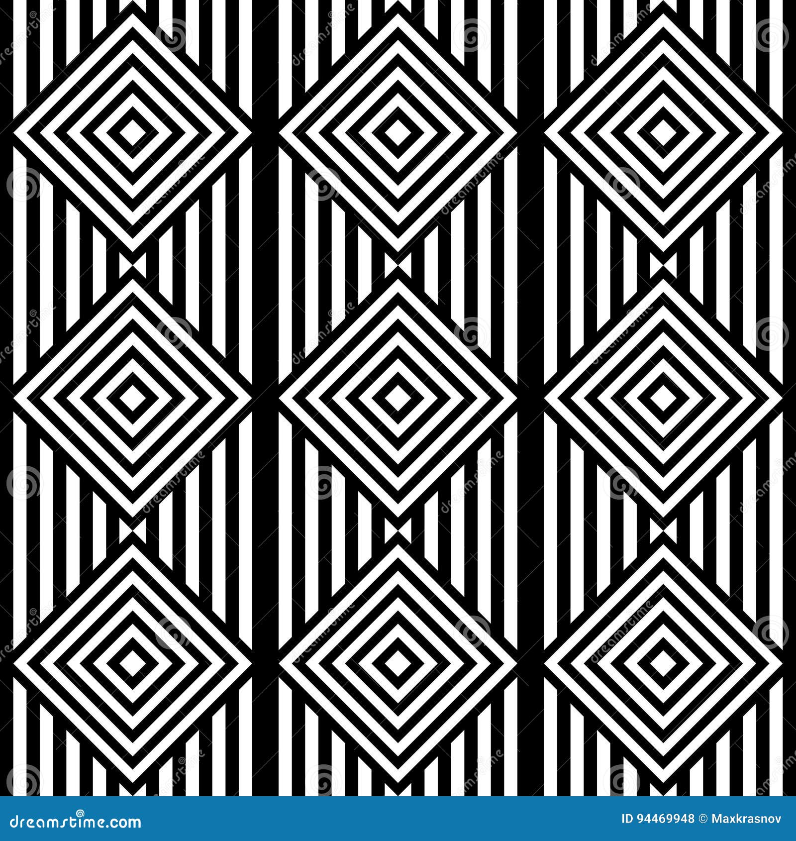 Seamless Square and Stripe Pattern Stock Vector - Illustration of retro ...