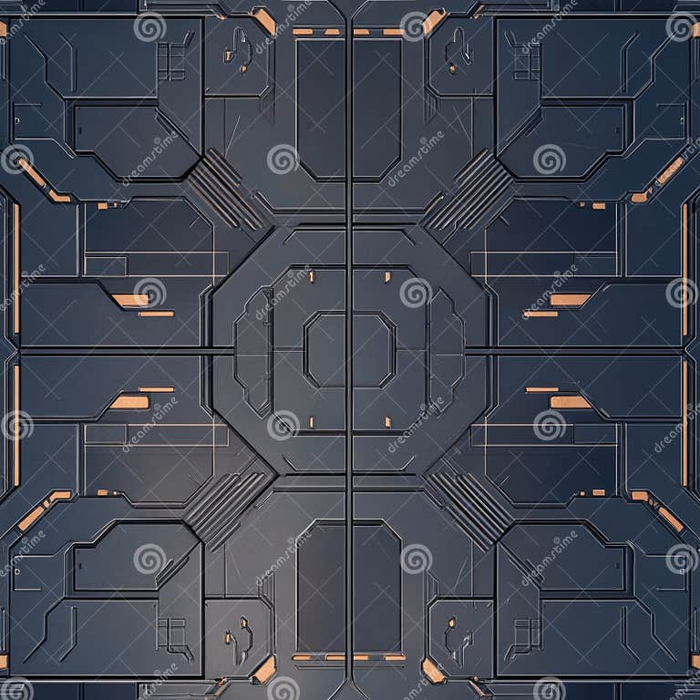 Seamless Square Tile Design Featuring a Spaceship S Layered Armor ...