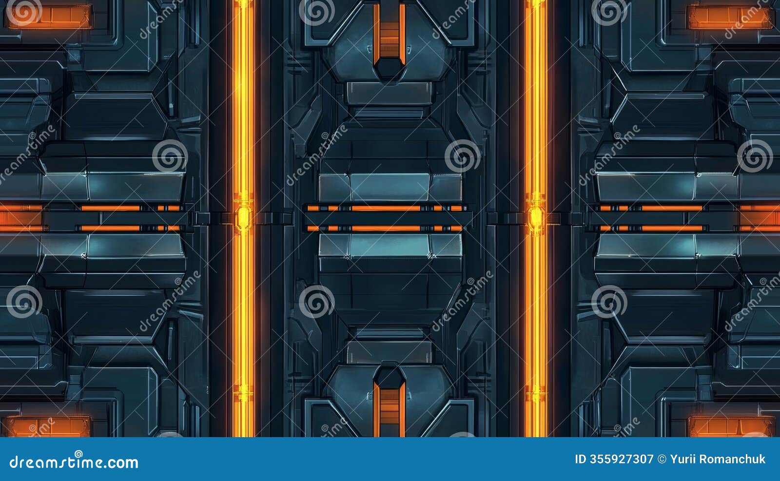 Seamless Square Tile Design Featuring A Spaceship S Layered Armor ...