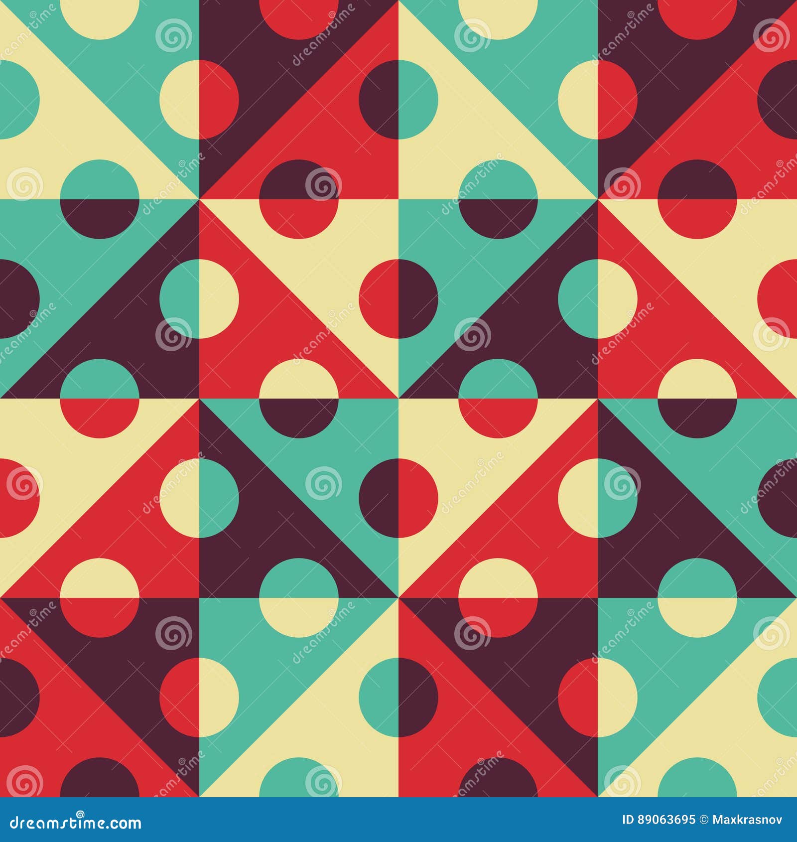 Seamless Square, Triangle and Circle Pattern Stock Vector ...