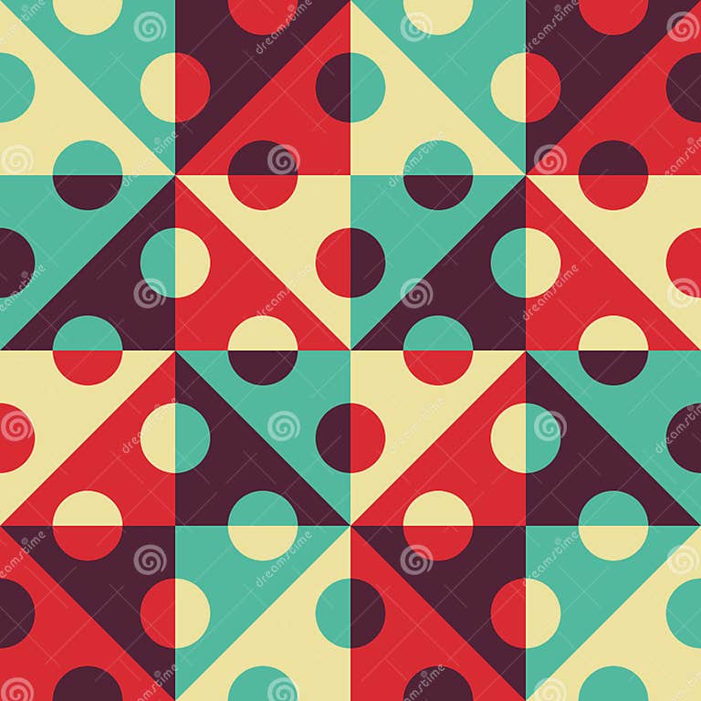 Seamless Square, Triangle and Circle Pattern Stock Vector ...
