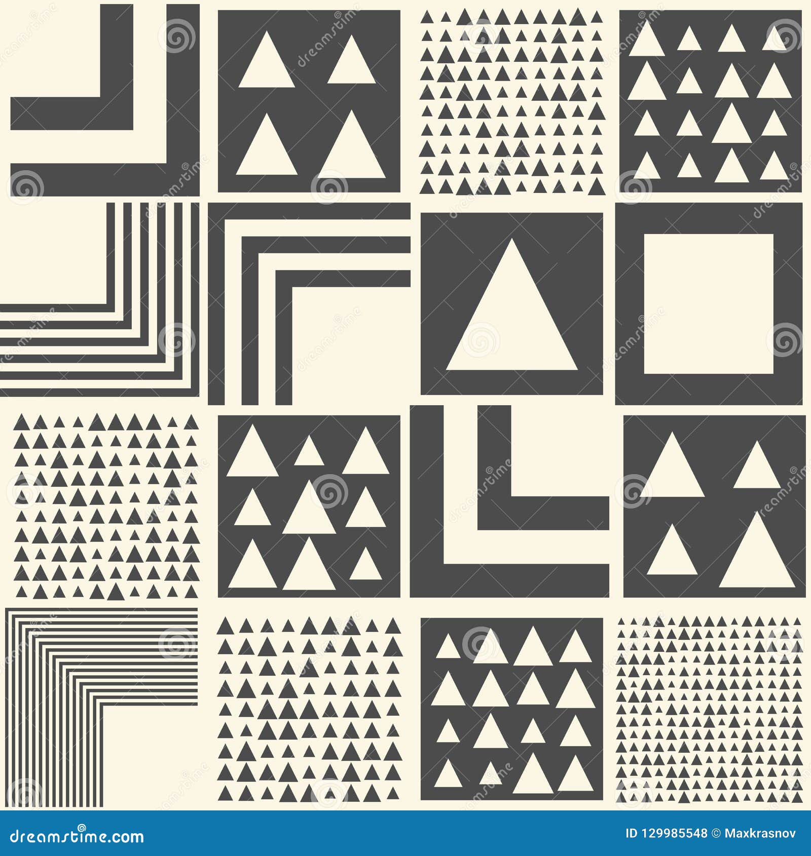 Seamless Square and Triangle Design. Creative Ornament Background Stock ...
