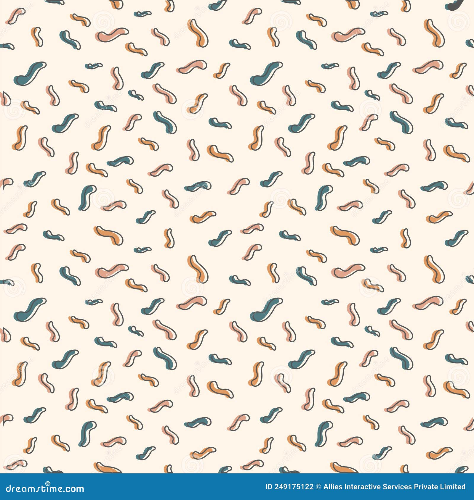Seamless Squiggles Pattern on Beige Stock Illustration - Illustration ...