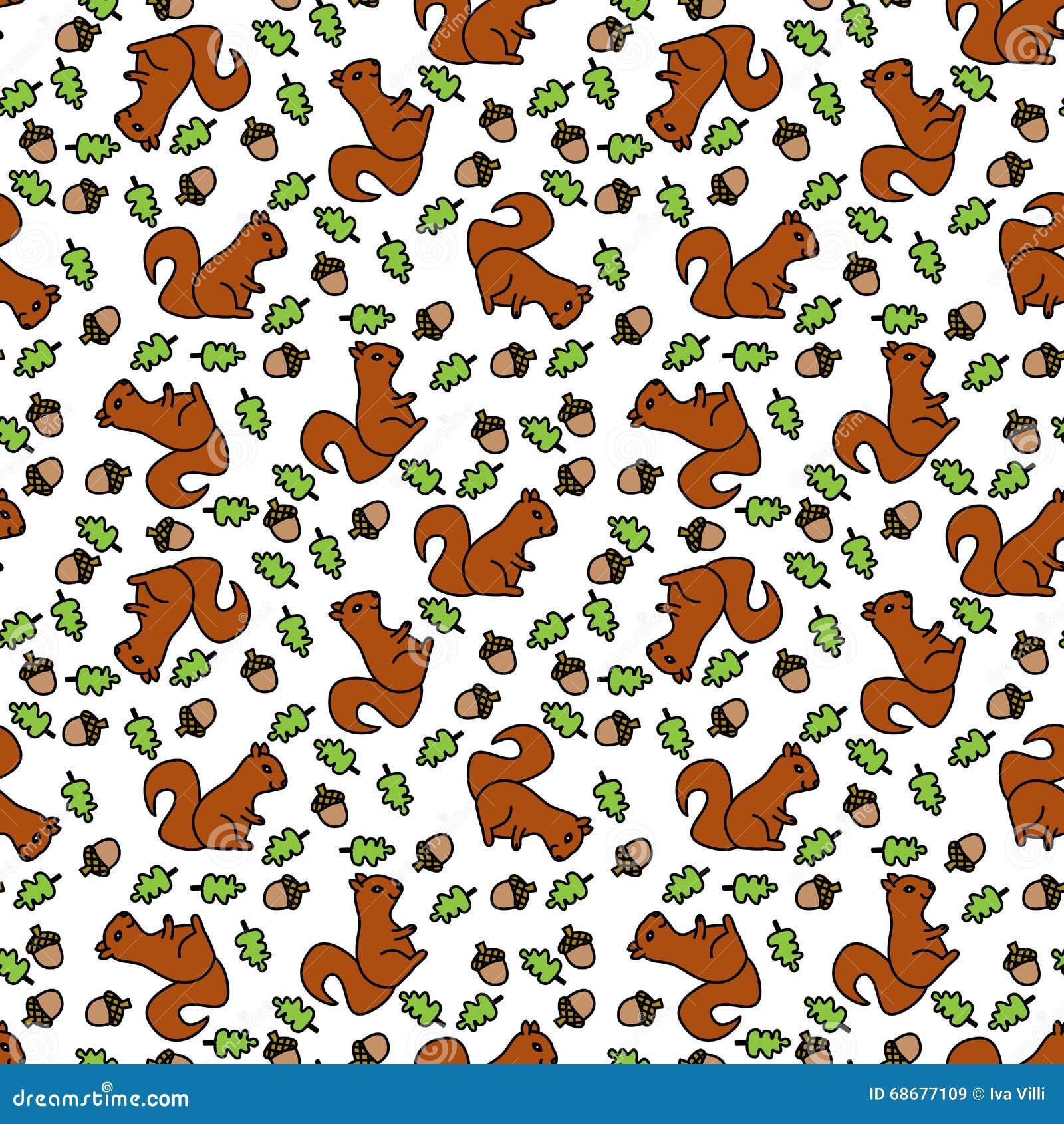 Seamless squirrel pattern stock vector. Illustration of background ...