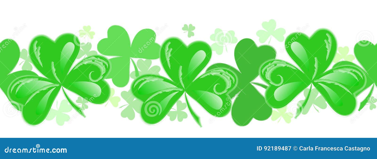 Seamless St Patrick Shamrock Line Stock Vector - Illustration of ...