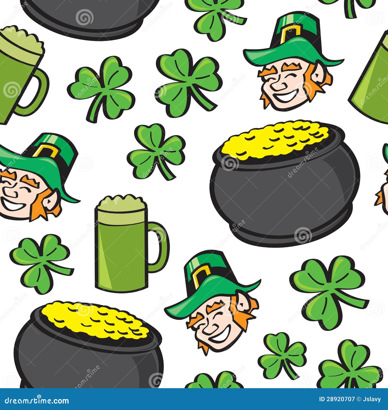 Seamless St. Patricks Day Stuff Stock Vector - Illustration of ...